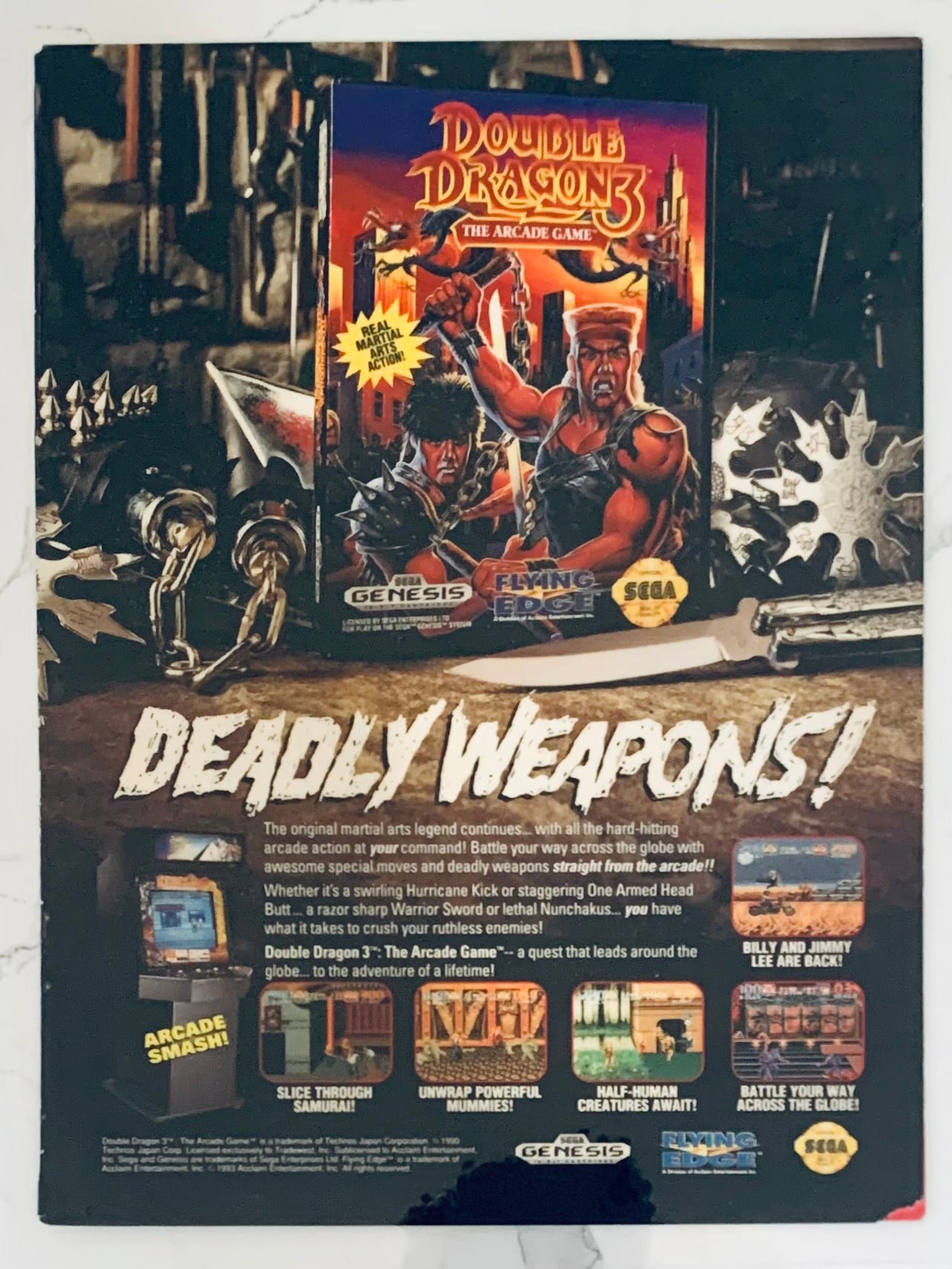 Double Dragon 3 / Side Pocket - Genesis - Original Vintage Advertiseme ...