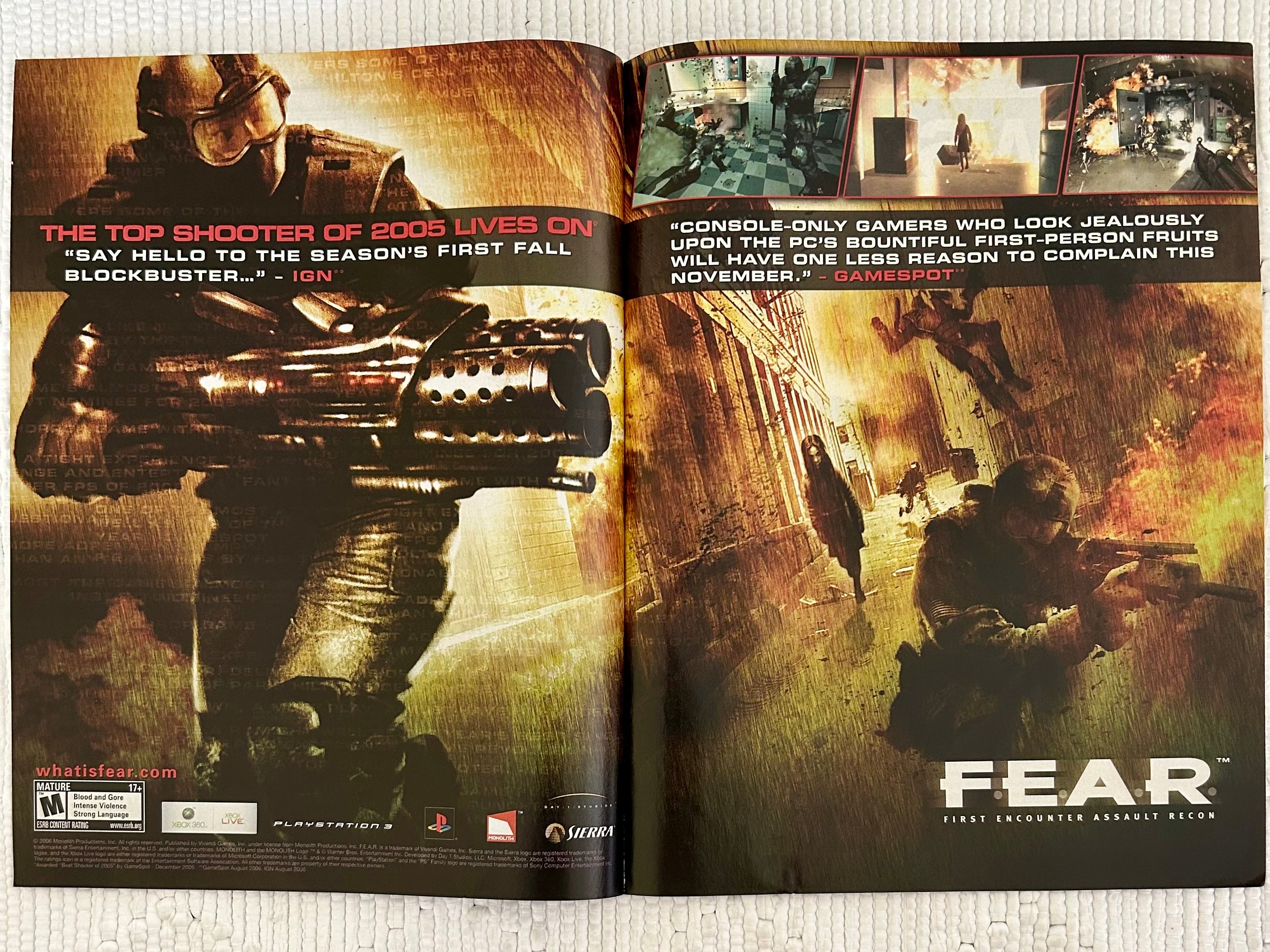 F.E.A.R. - PS3 Xbox 360 - Original Vintage Advertisement - Print Ads ...