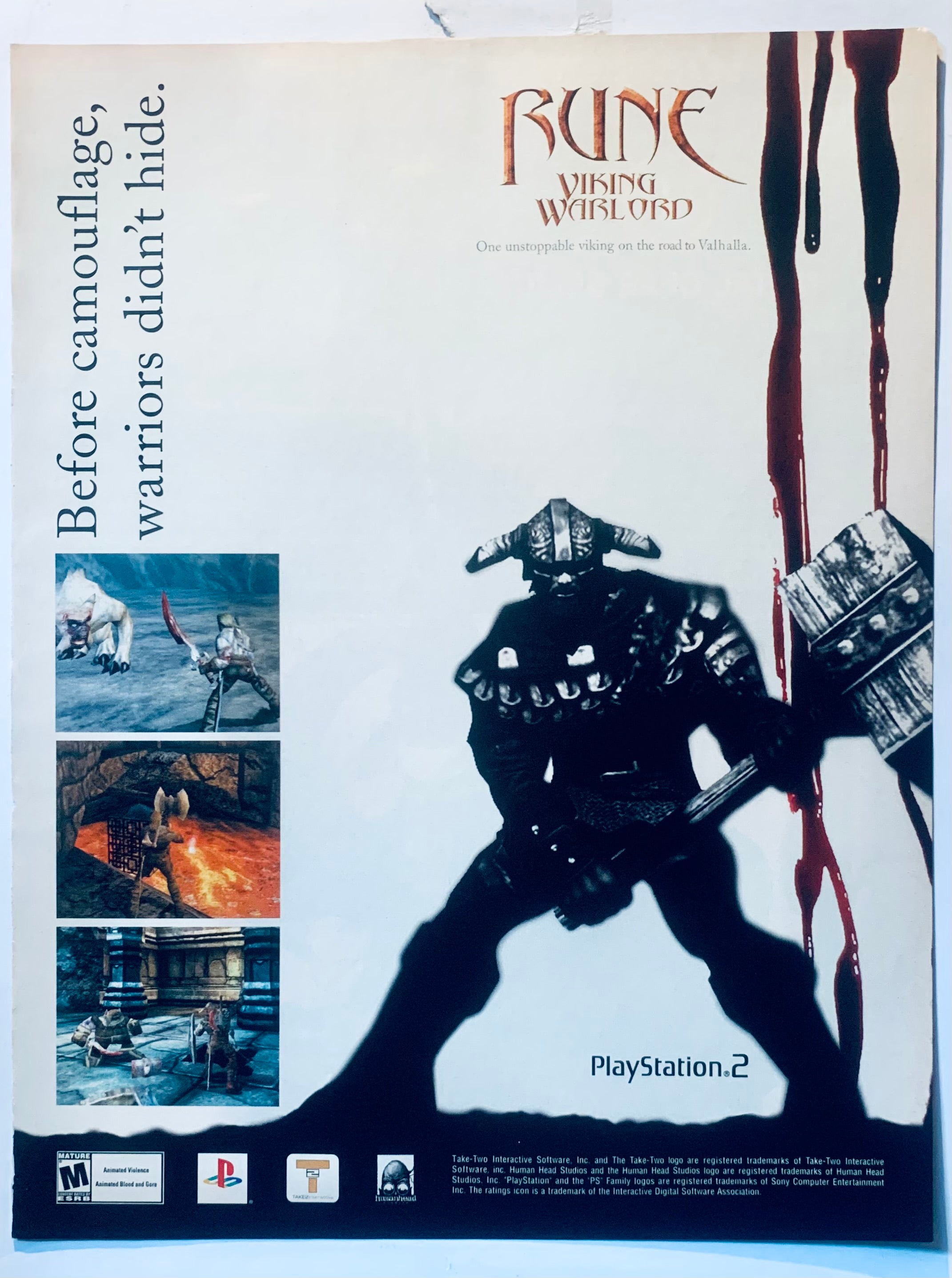 RUNE: Viking Warlord - PS2 - Original Vintage Advertisement - Print Ad ...