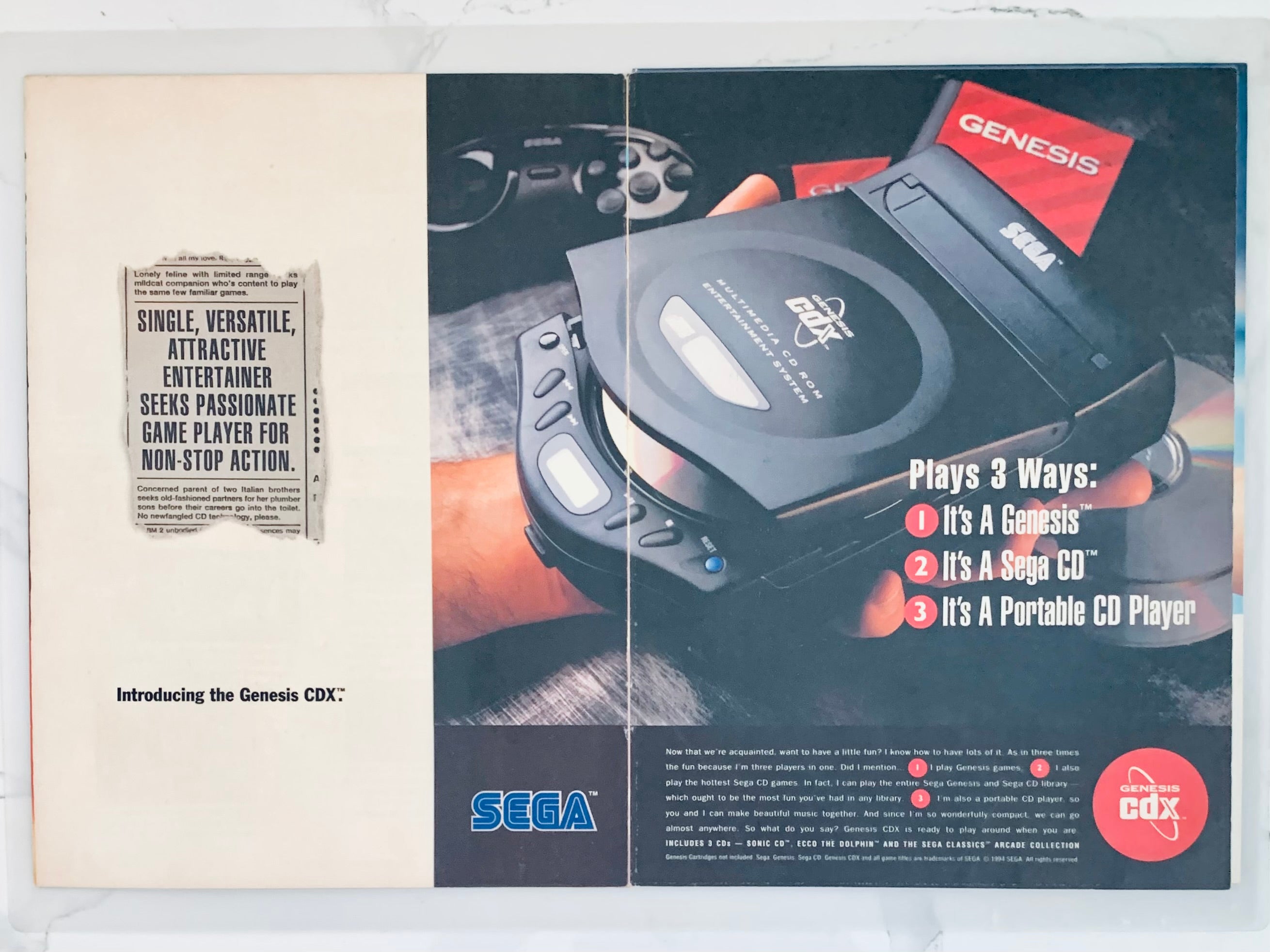 SEGA Genesis CDX - Original Vintage Advertisement - Print Ads - Lamina ...