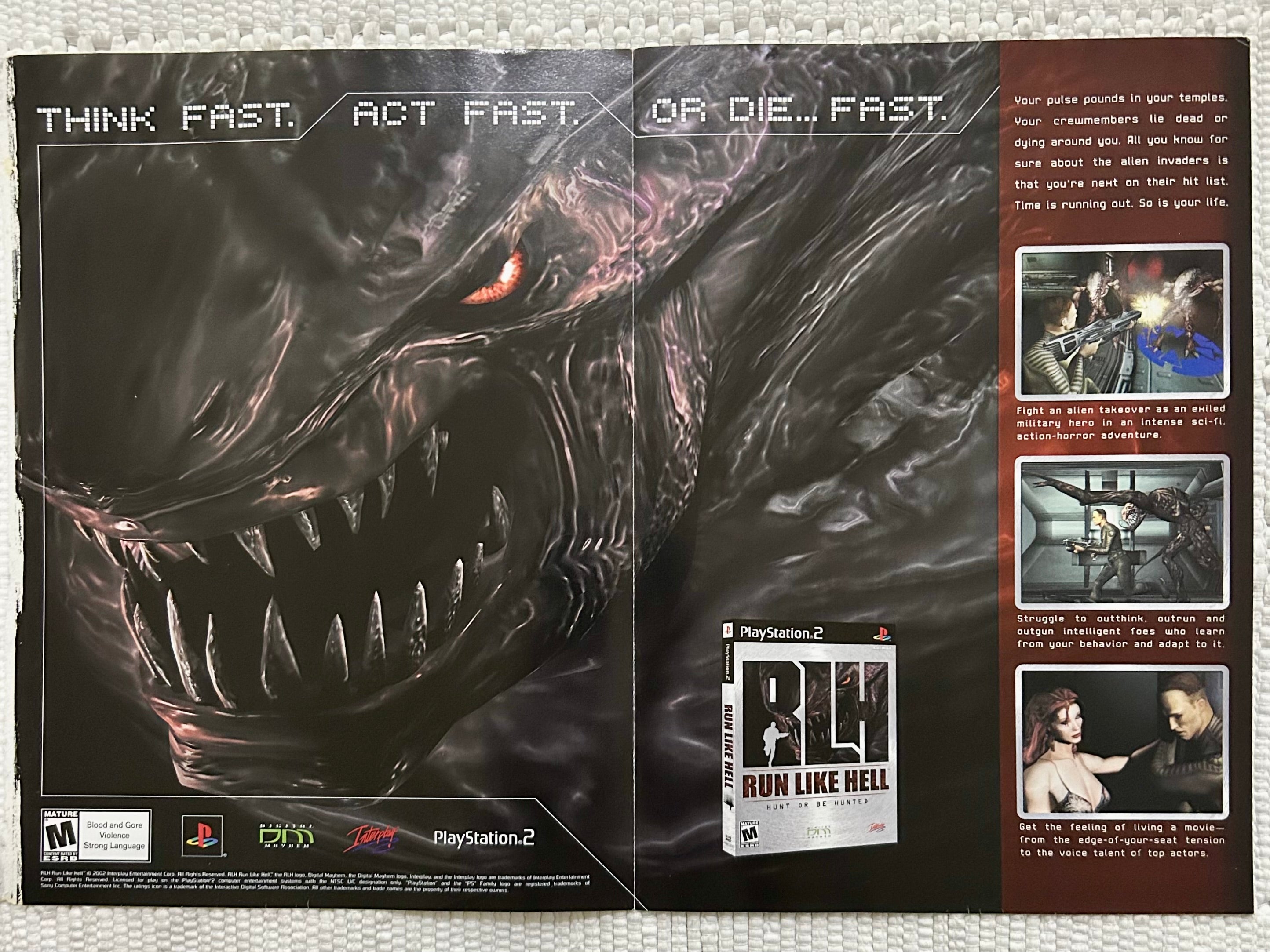 Run Like Hell - PS2 - Original Vintage Advertisement - Print Ads - Lam ...