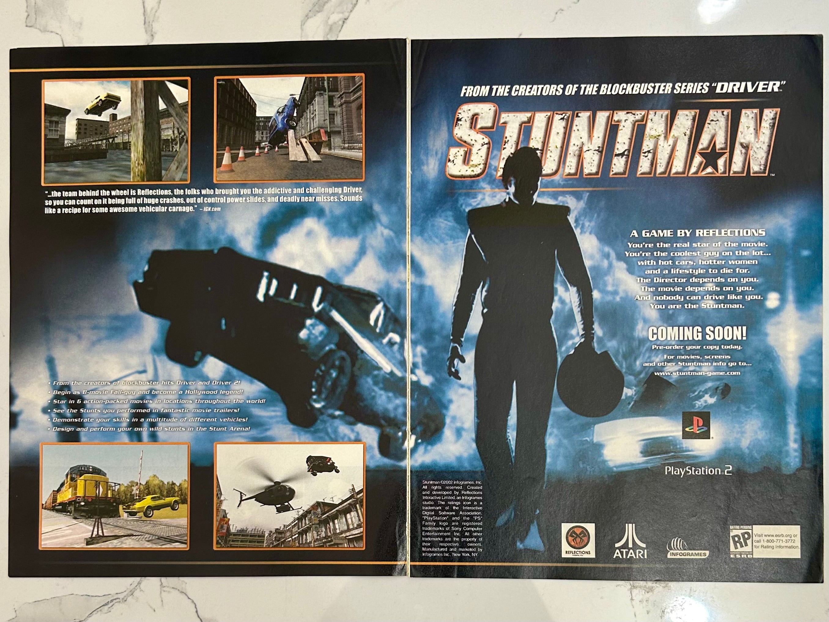 Stuntman - PS2 - Original Vintage Advertisement - Print Ads - Laminate ...