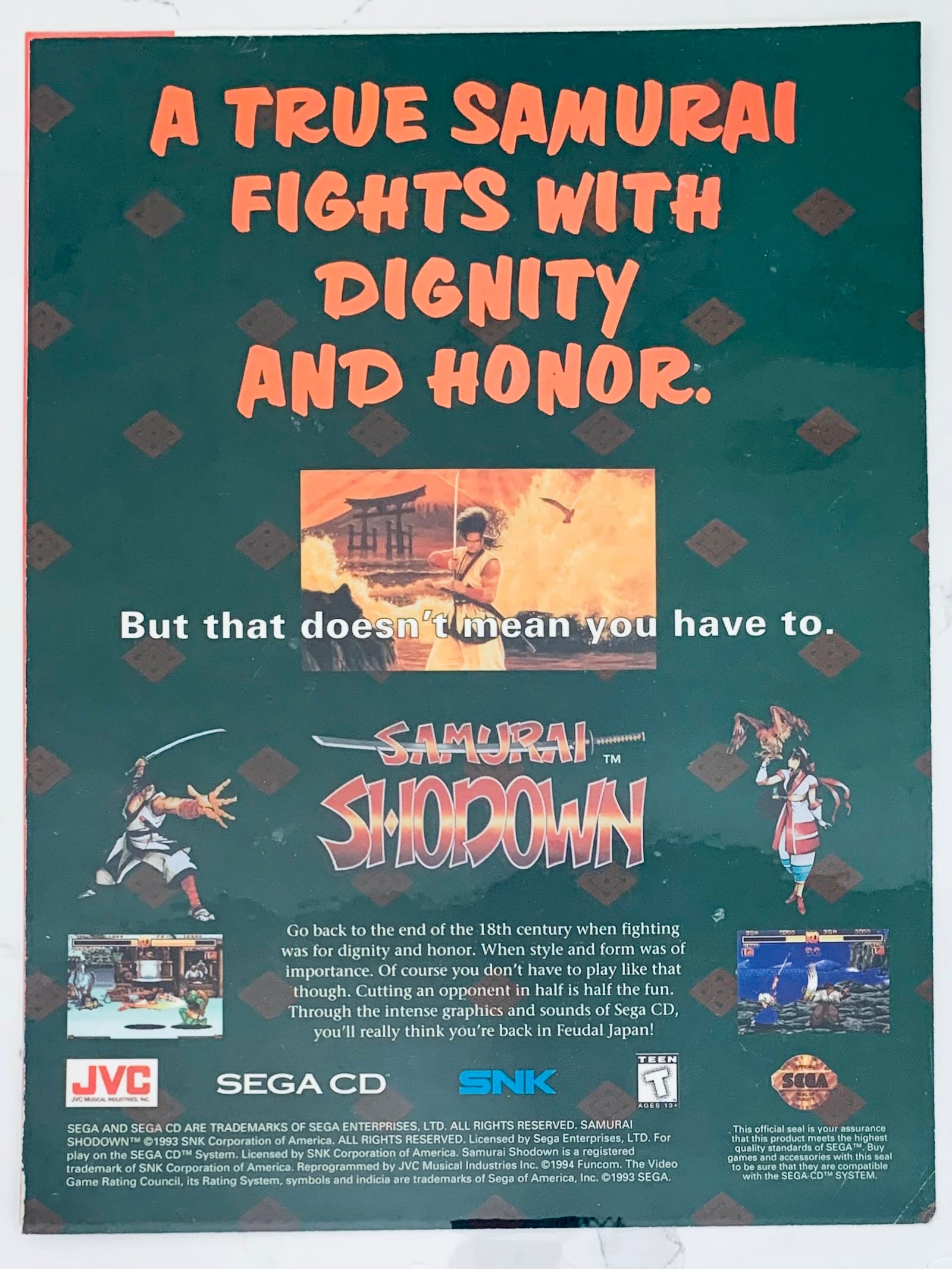 Samurai Shodown - Genesis CD - Vintage Advertisement - Print Ads - Lam ...