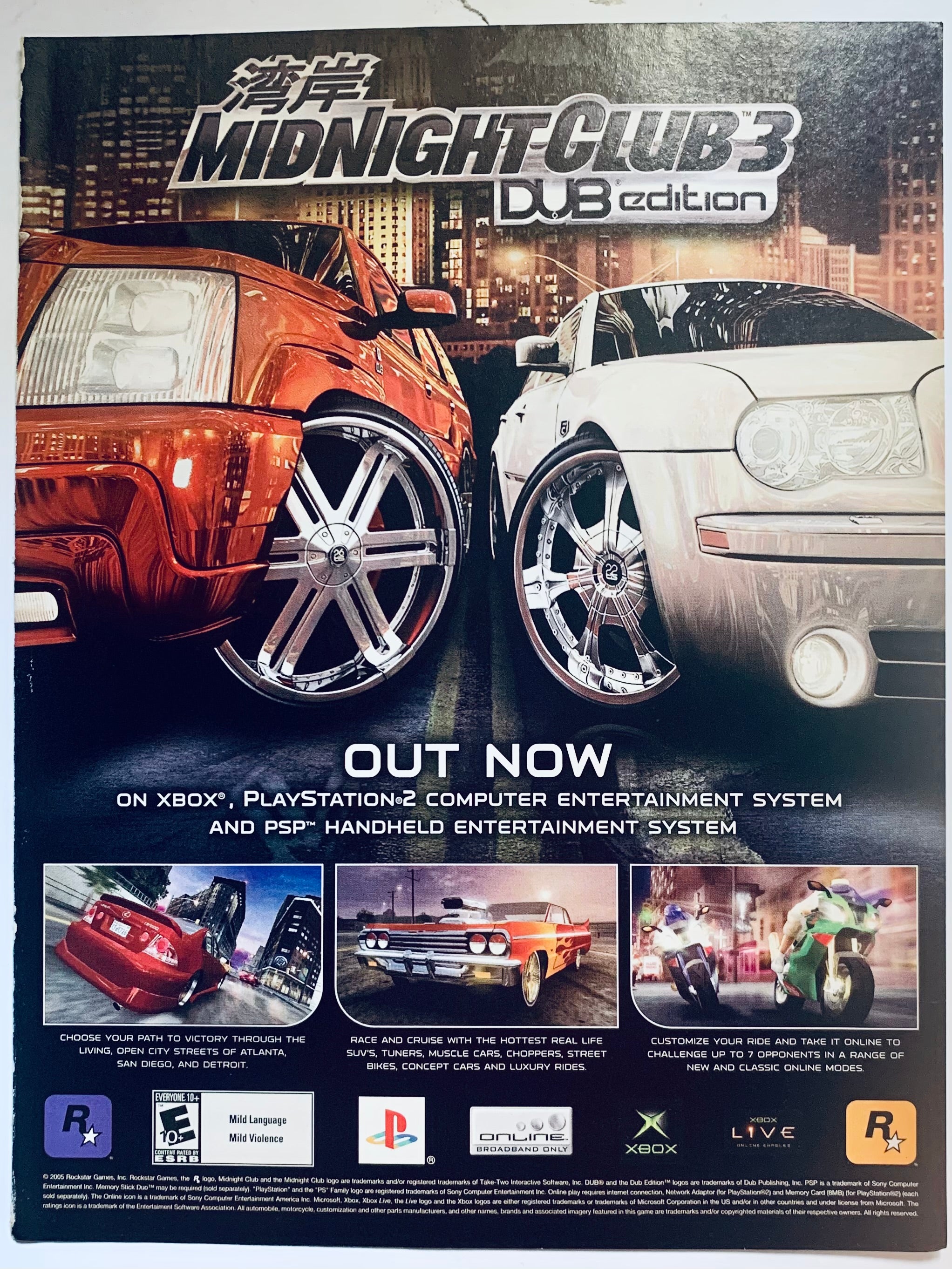 Midnight Club 3: DUB Edition - PS2 Xbox - Original Vintage Advertiseme ...