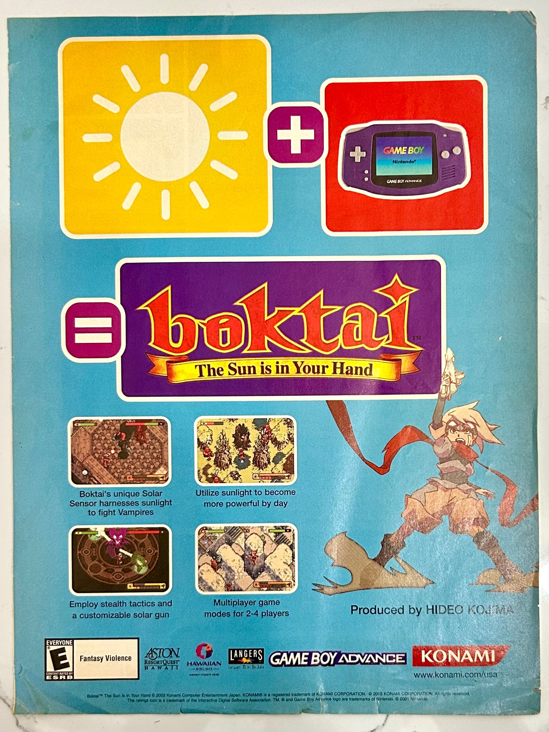 Boktai: The Sun is in Your Hand - GBA - Original Vintage Advertisement ...