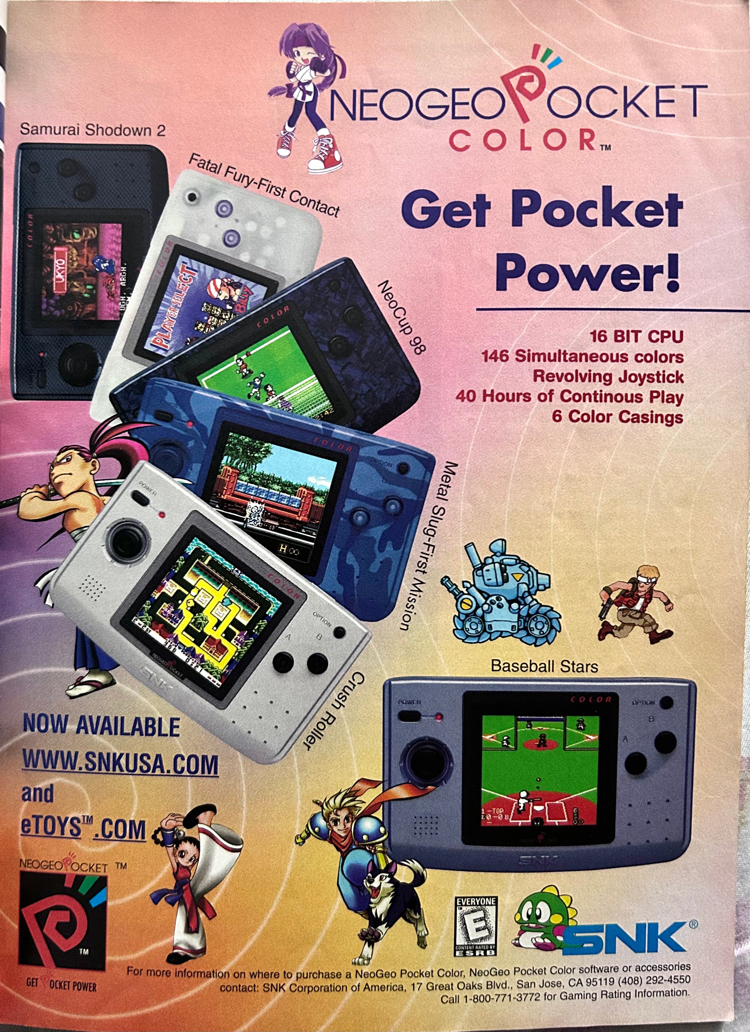 Neo Geo Pocket Color - Original Vintage Advertisement - Print Ads - La ...