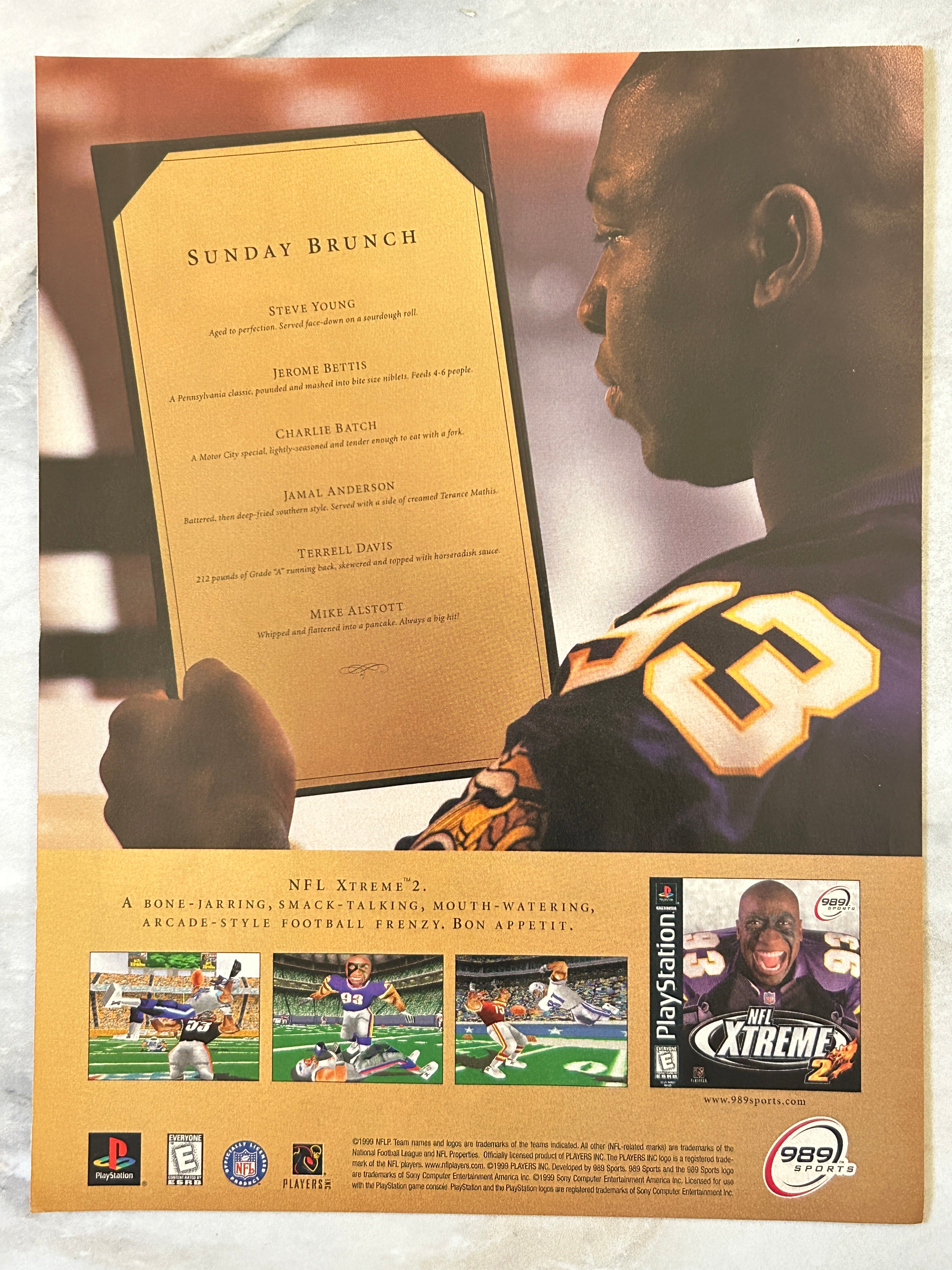 NFL Xtreme 2 - PlayStation - Print Ads - A4 Poster – Cuchiwaii