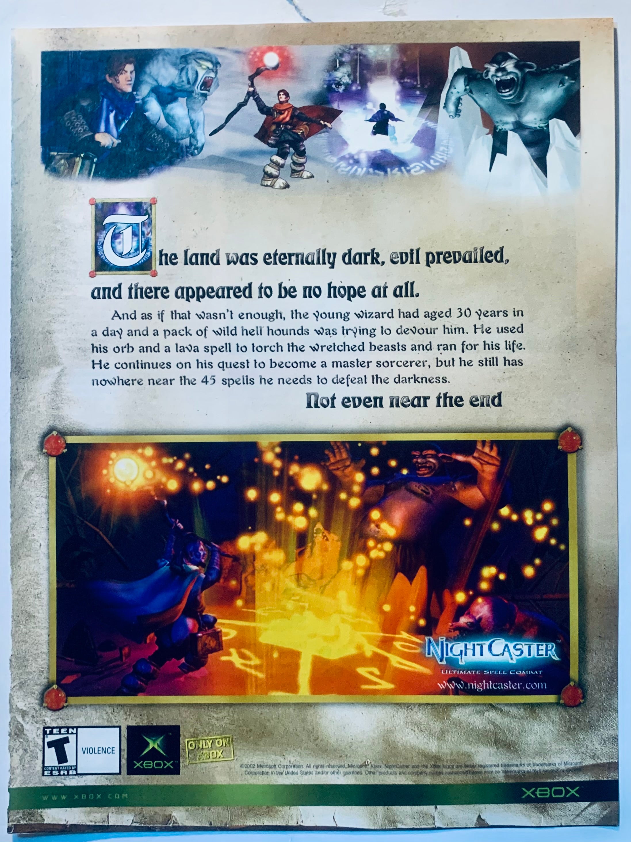 Night Caster - Xbox - Original Vintage Advertisement - Print Ads - Lam ...