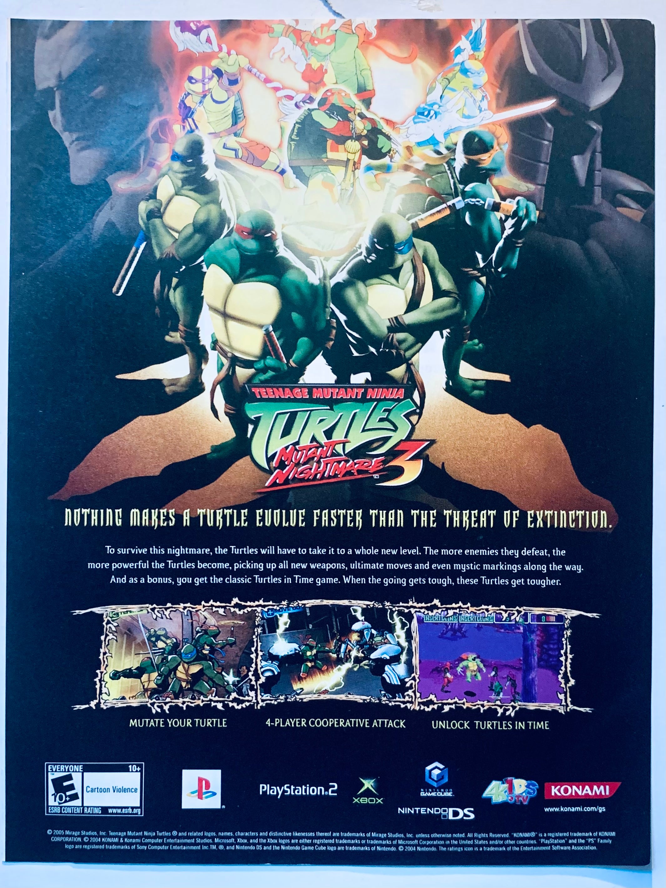 TMNT 3: Mutant Nightmare - PS2 Xbox NGC DS - Original Vintage Advertis ...