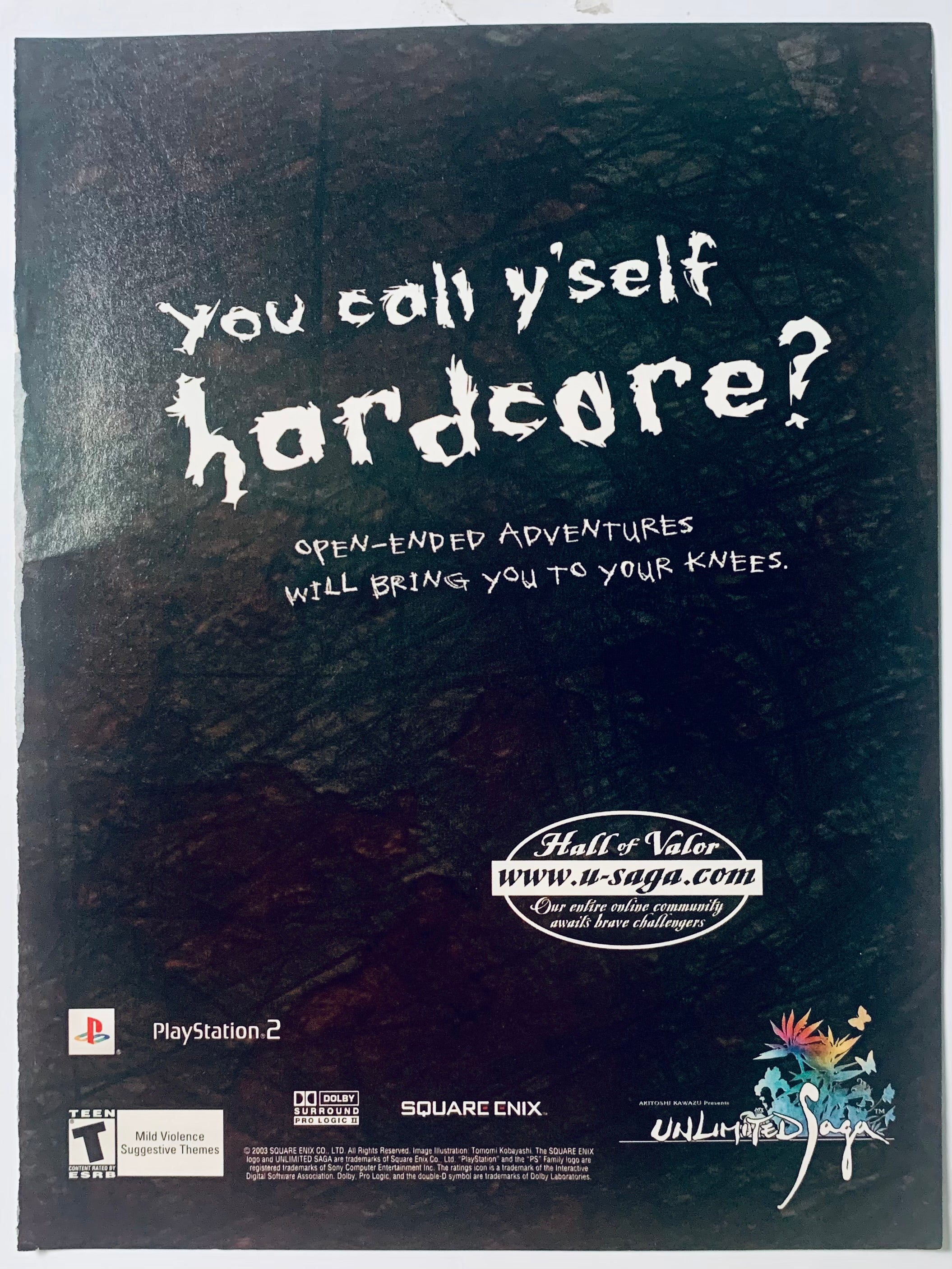 Unlimited Saga - PS2 - Original Vintage Advertisement - Print Ads - La ...