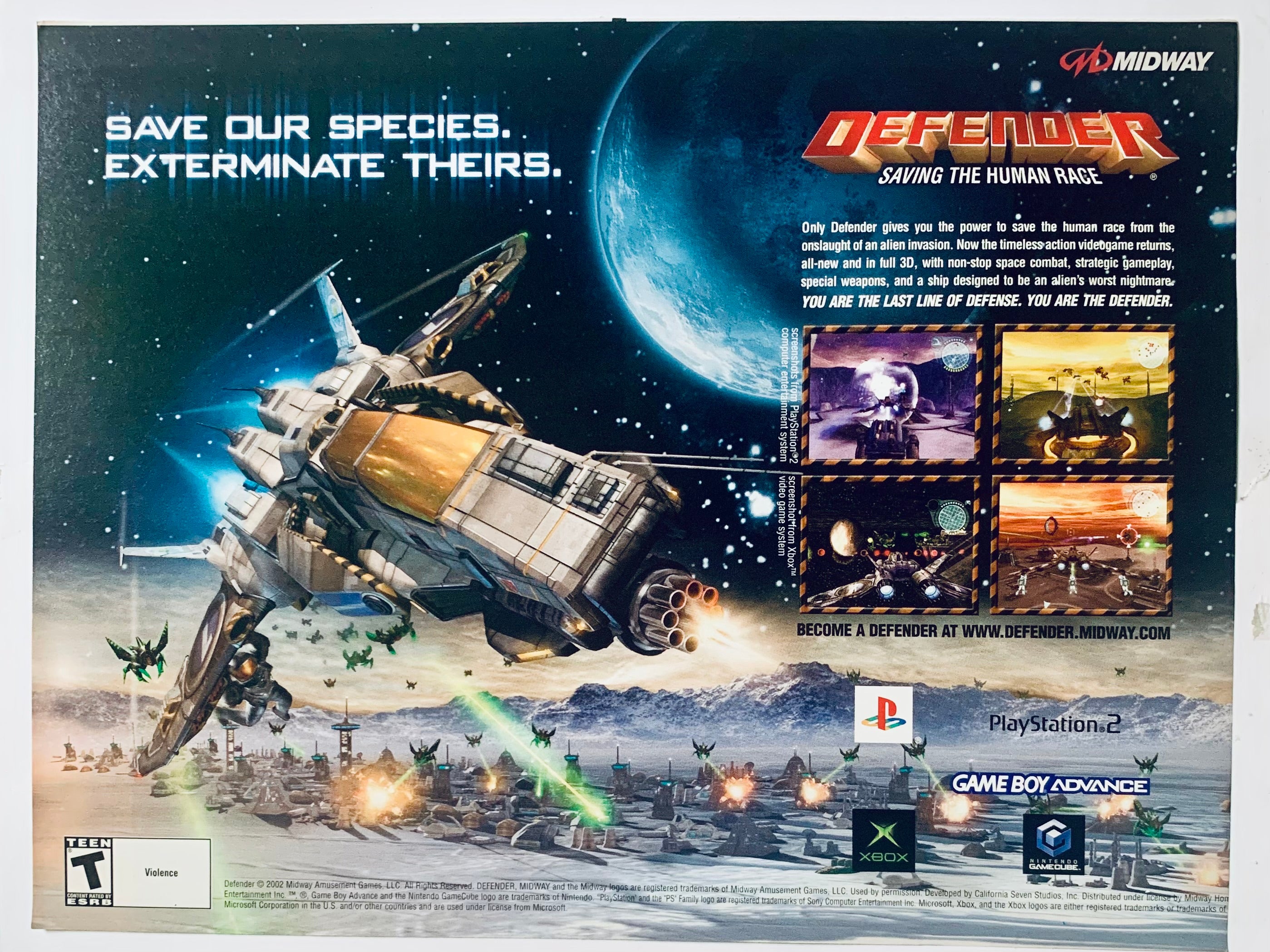 Defender: Saving the Human Race - PS2 NGC Xbox GBA - Original Vintage ...
