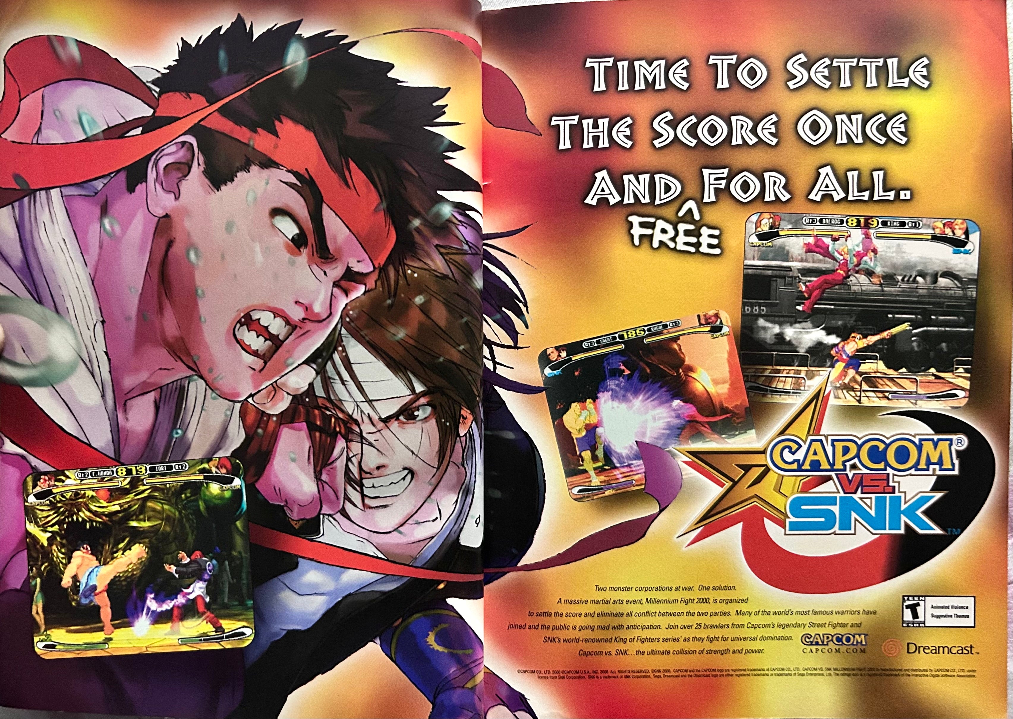 Capcom vs. SNK - Dreamcast - Original Vintage Advertisement - Print Ad ...