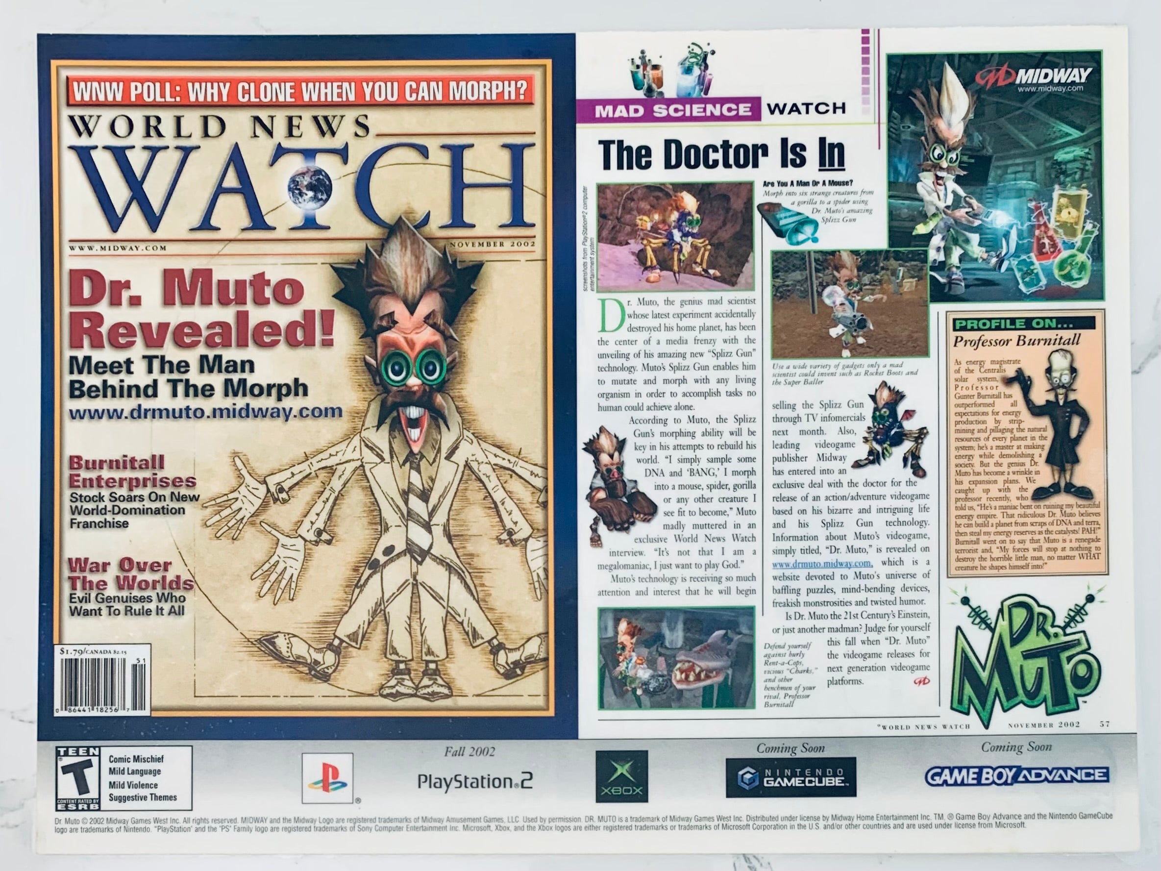 Dr. Muto - PS2 NGC Xbox GBA - Original Vintage Advertisement - Print A ...