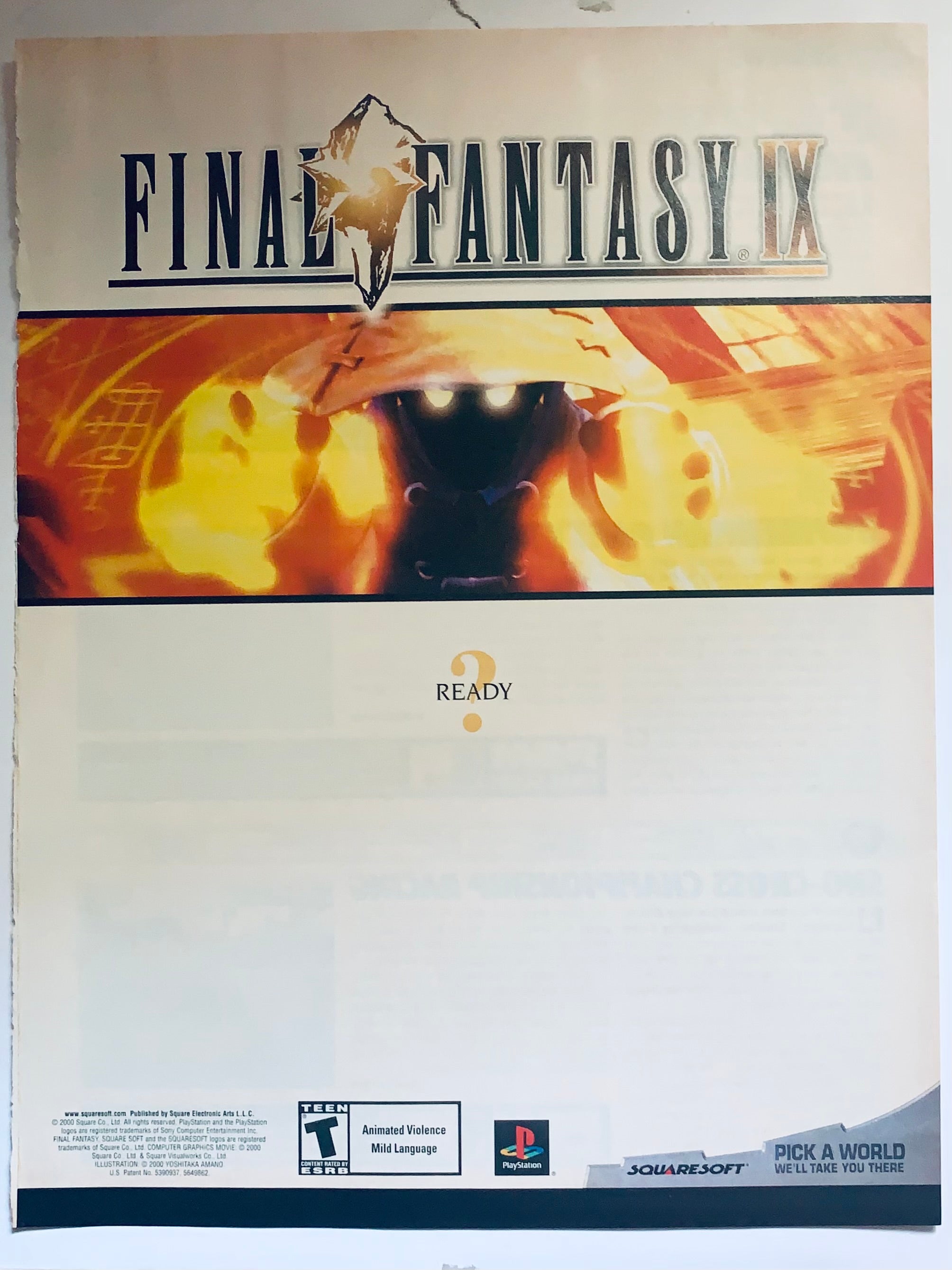 Final Fantasy IX - PlayStation - Original Vintage Advertisement - Prin ...