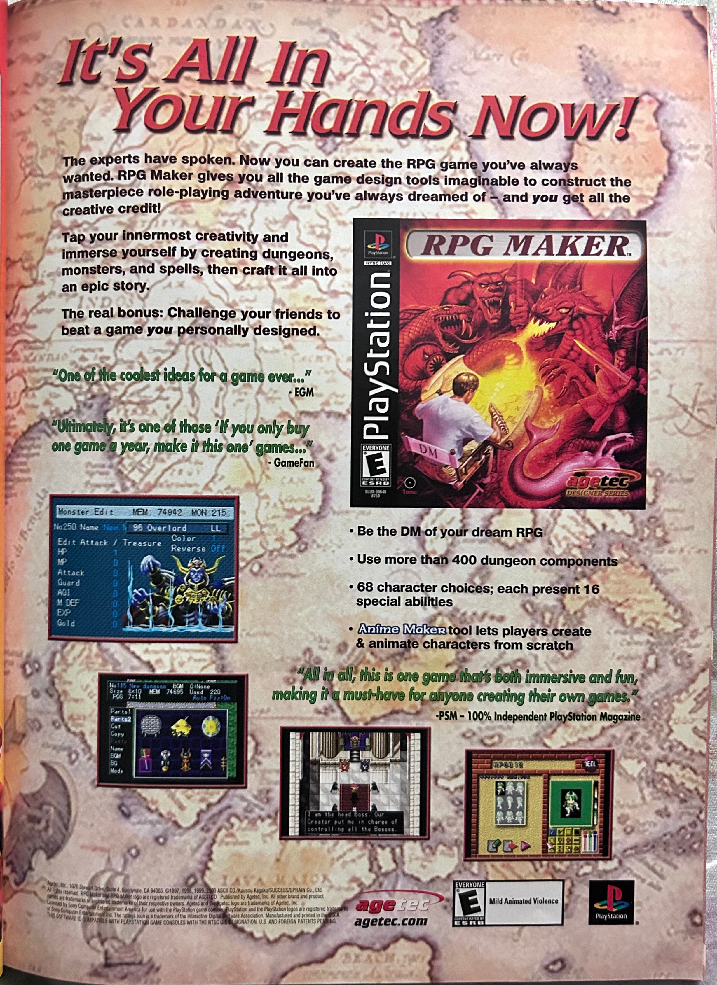 RPG Maker - PlayStation - Original Vintage Advertisement - Print Ads ...