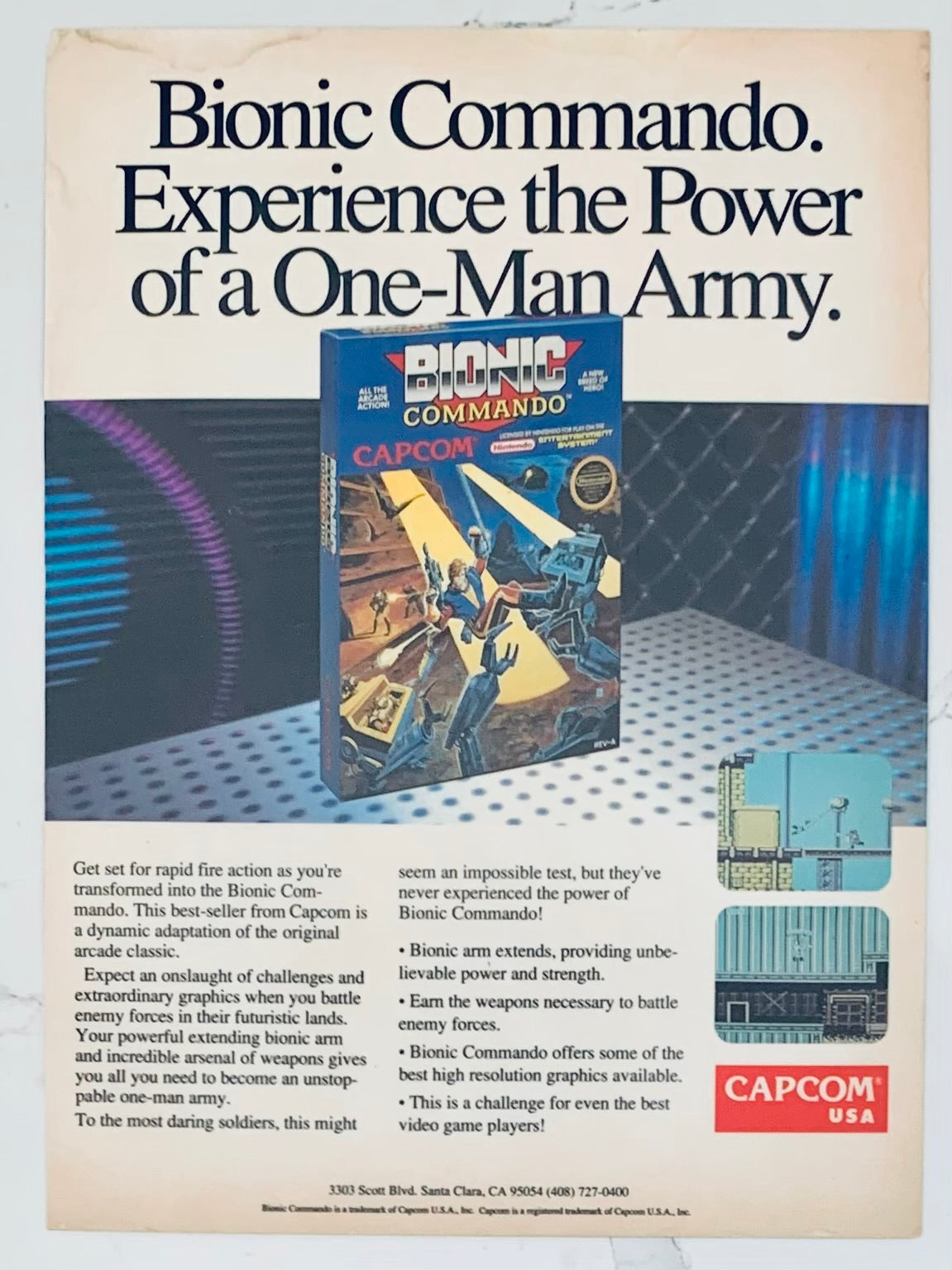 Bionic Commando - NES - Original Vintage Advertisement - Print Ads - L ...