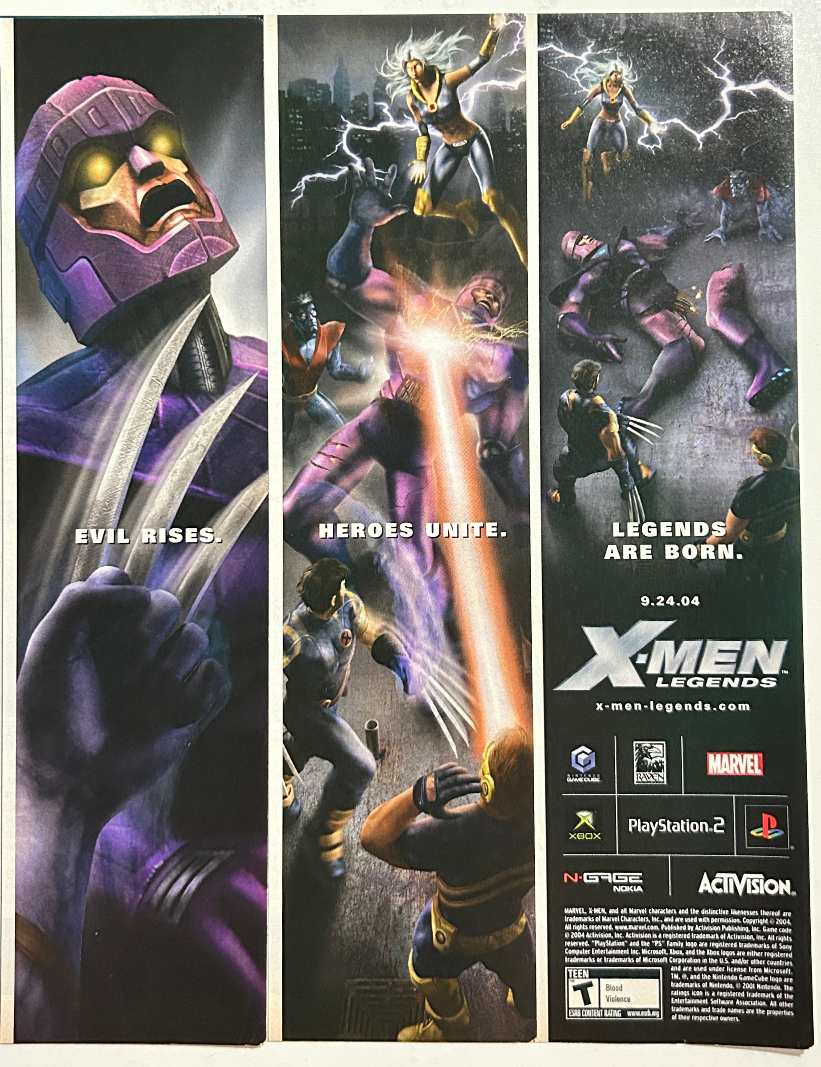 X-Men Legends - PS2 Xbox NGC - Print Ads - A4 Poster – Cuchiwaii