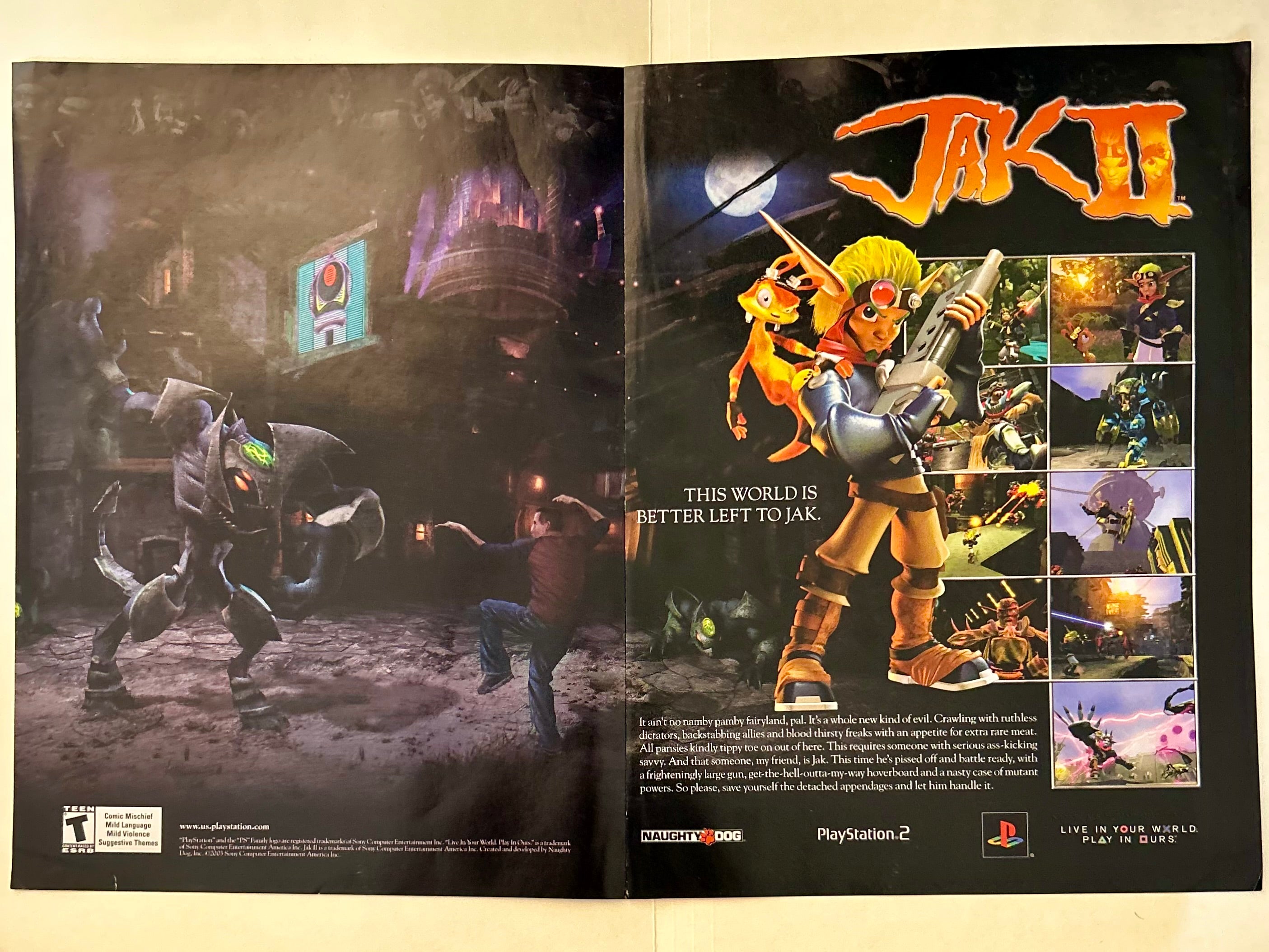 Jak II - PS2 - Original Vintage Advertisement - Print Ads - Laminated ...