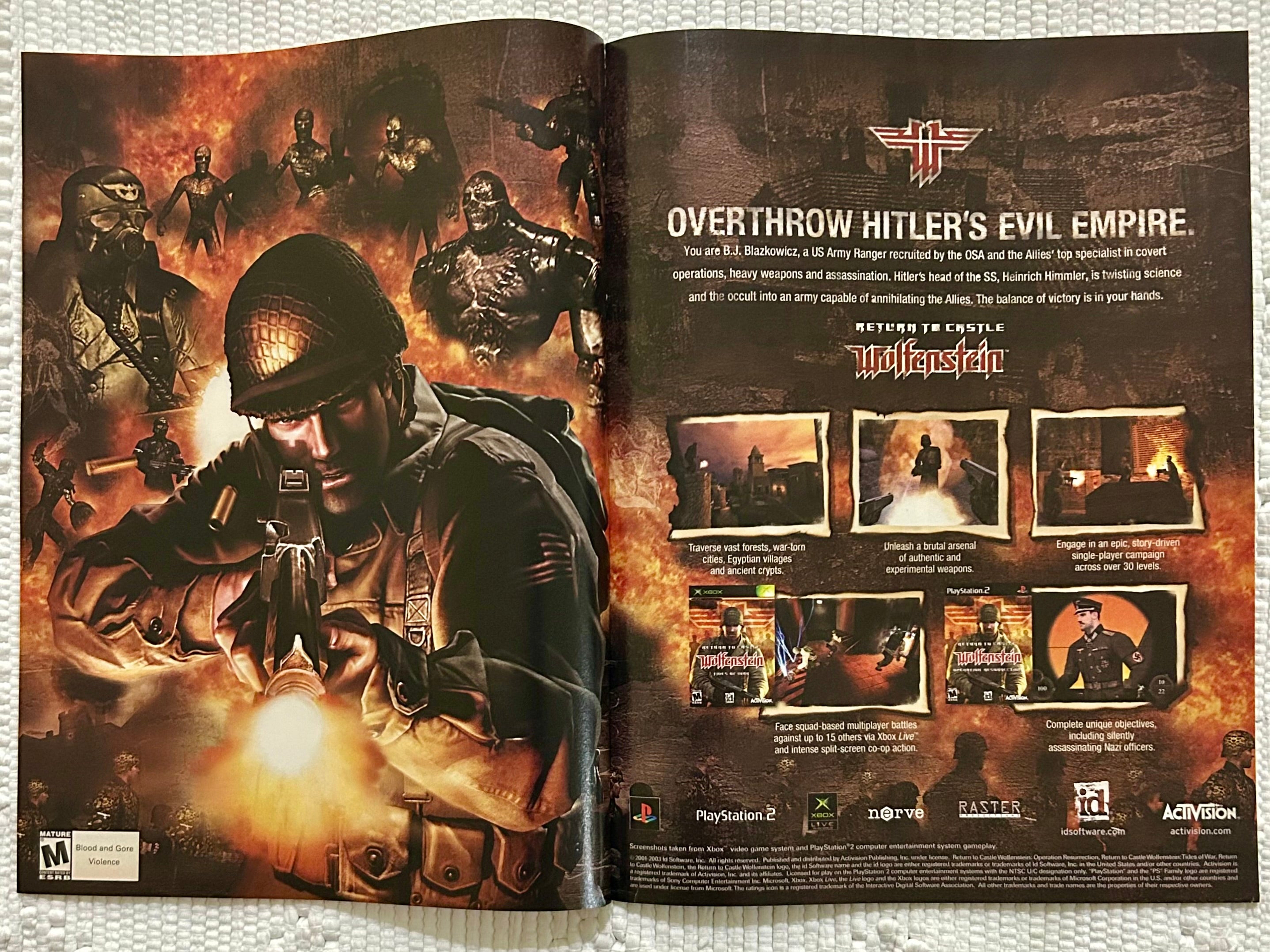 Return to Castle Wolfenstein - PS2 Xbox - Original Vintage Advertiseme ...