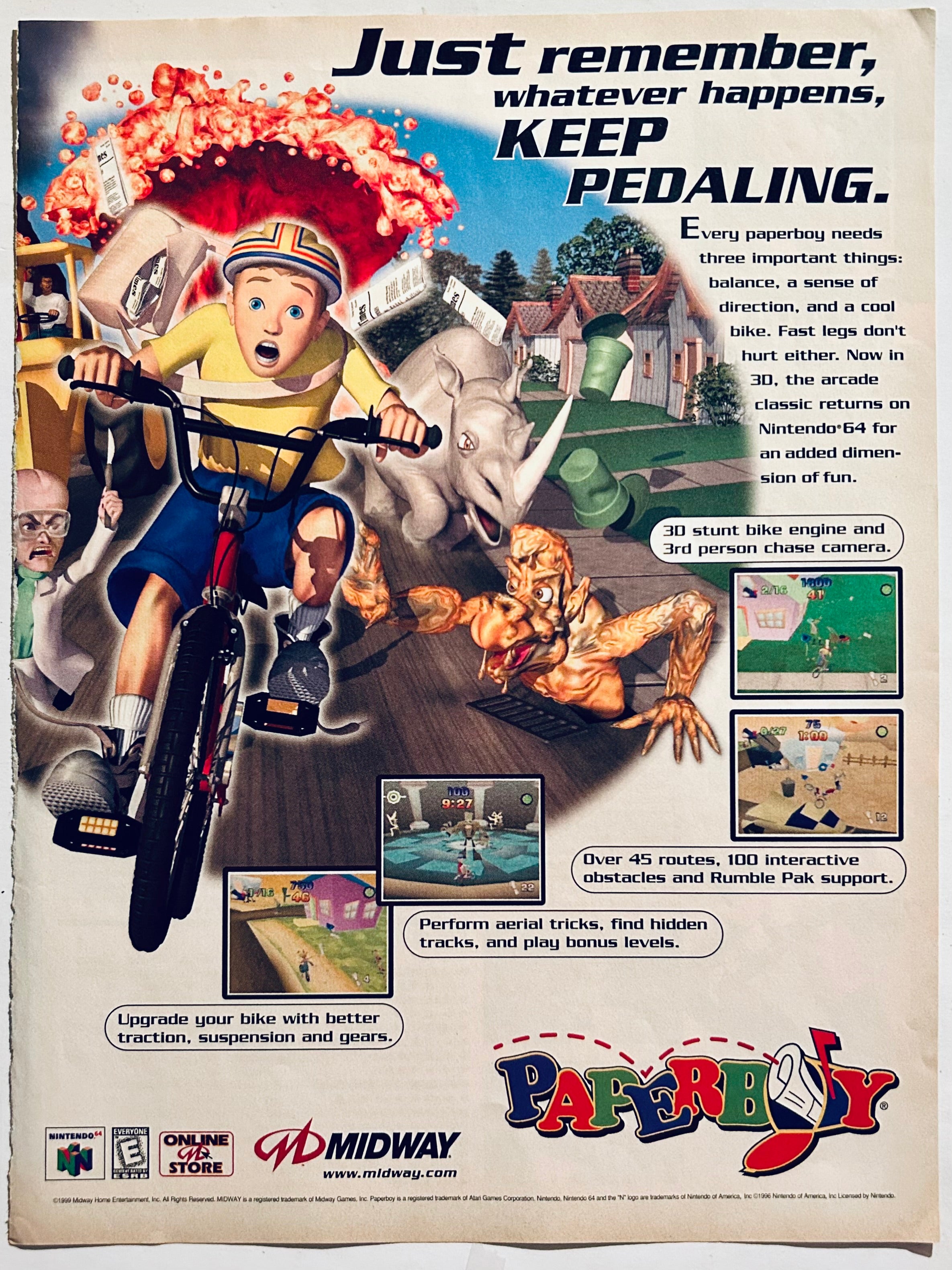 Paperboy - N64 - Original Vintage Advertisement - Print Ads - Laminate ...
