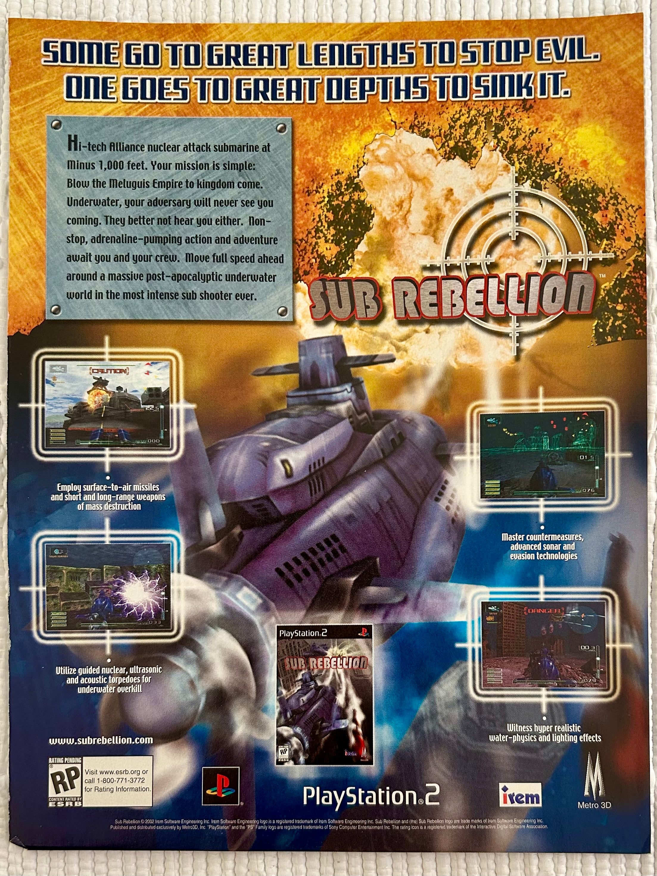 Sub Rebellion - PS2 - Original Vintage Advertisement - Print Ads - Lam ...