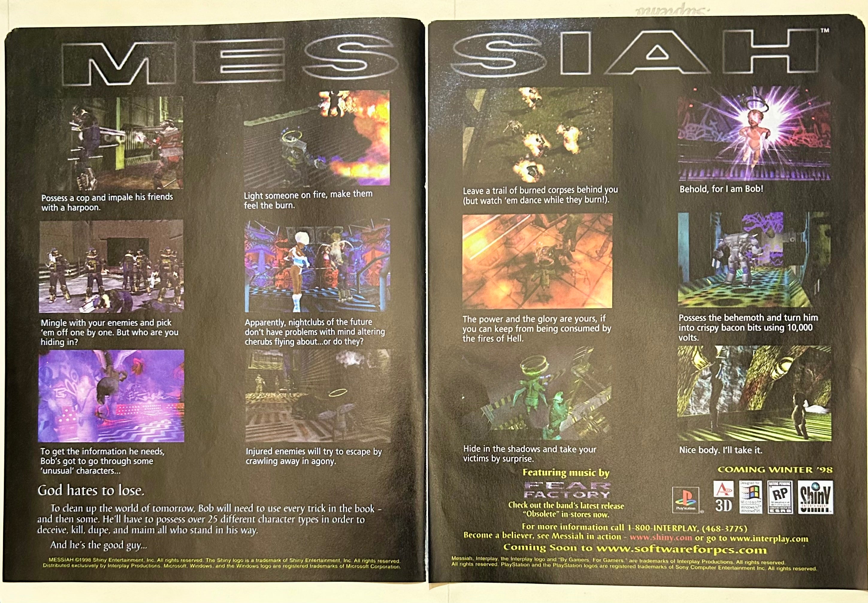 Messiah - PlayStation PC - Original Vintage Advertisement - Print Ads ...