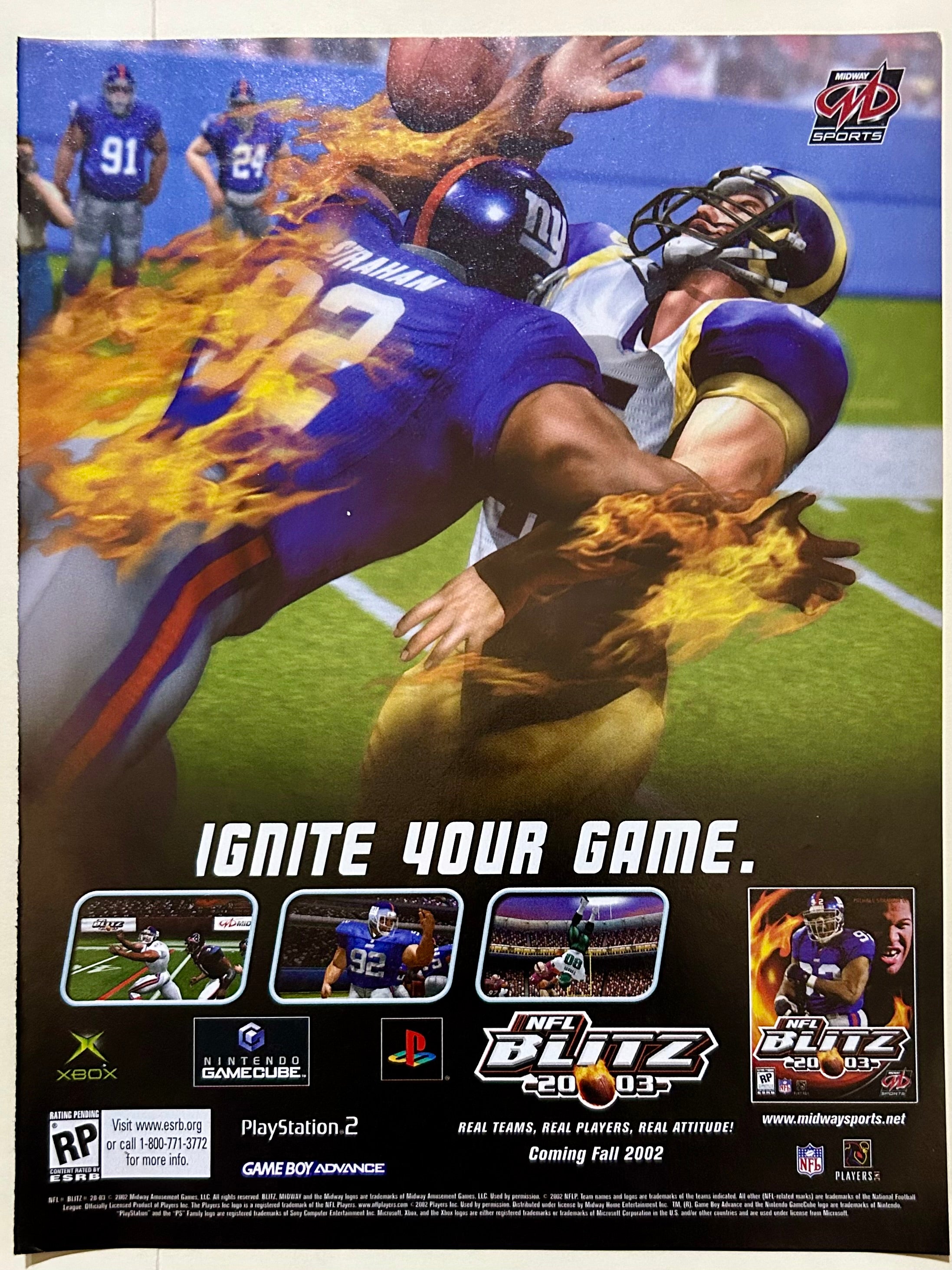 NFL Blitz 2003 - PS2 Xbox NGC GBA - Original Vintage Advertisement - P ...