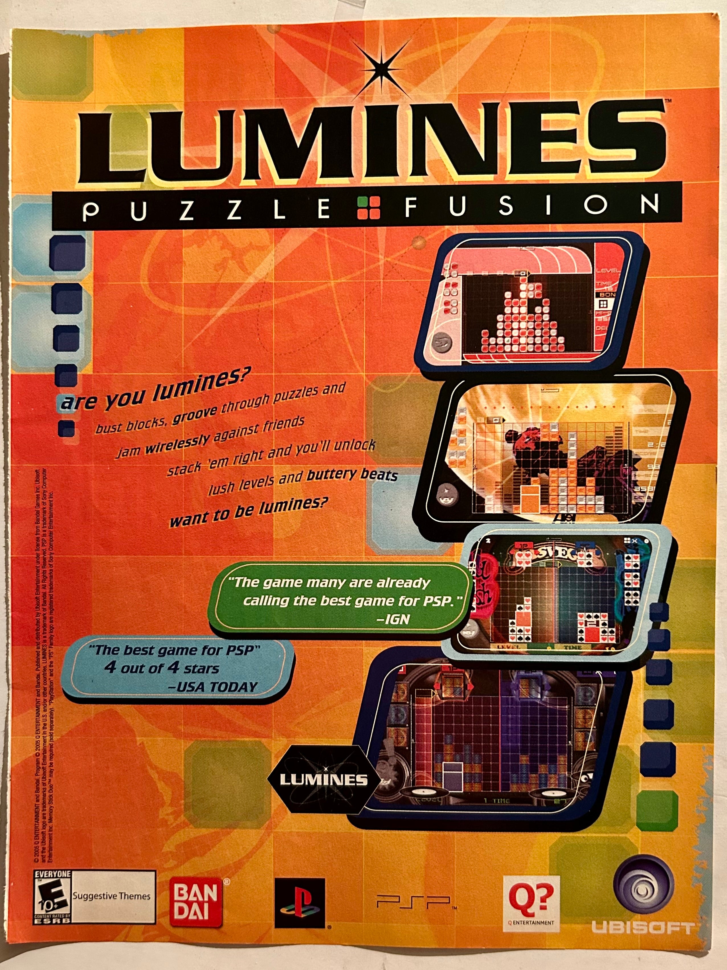 Lumines - PSP - Original Vintage Advertisement - Print Ads - Laminated ...