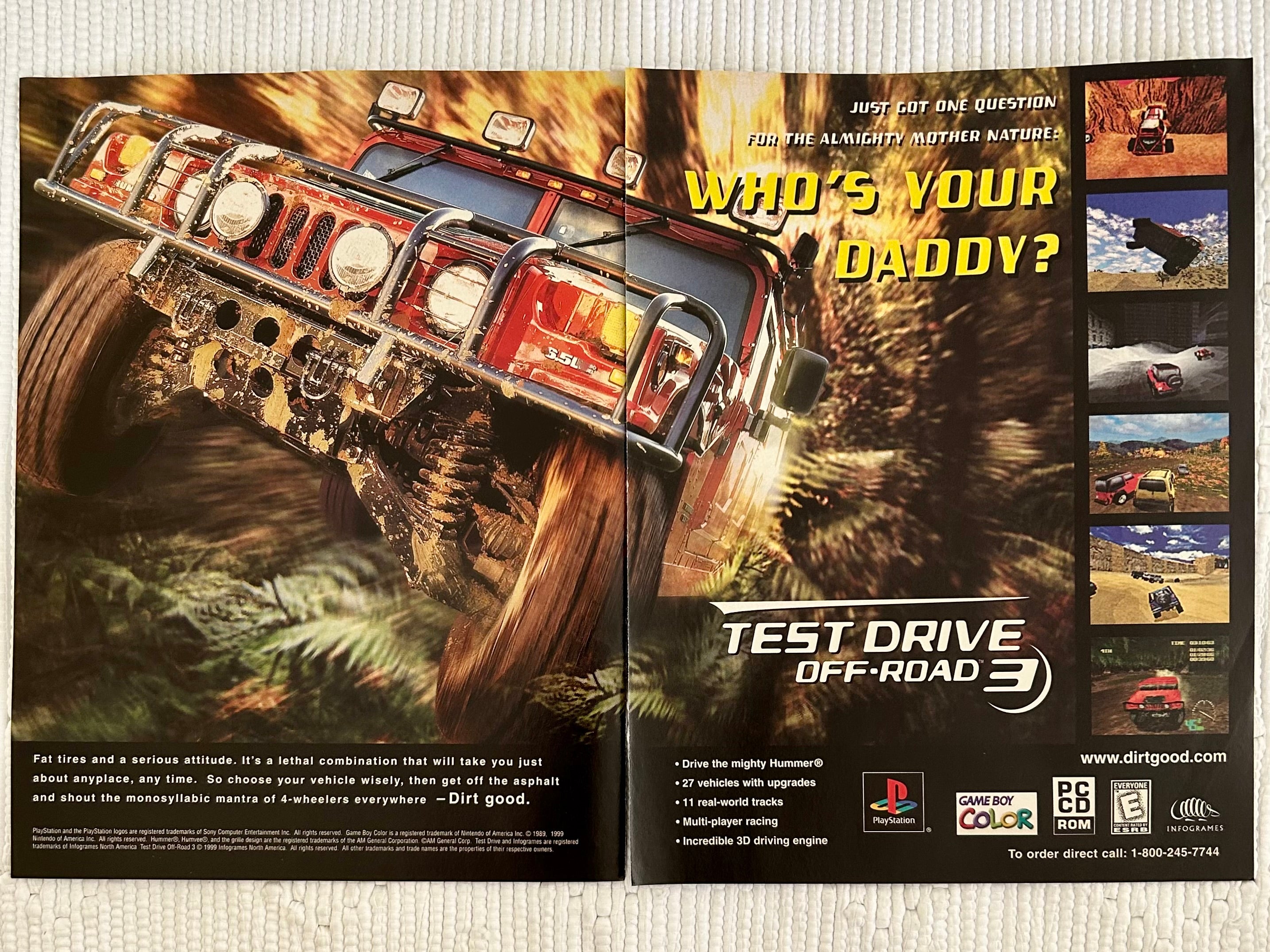 Test Drive: Off-Road 3 - PlayStation GBC PC - Original Vintage Adverti ...