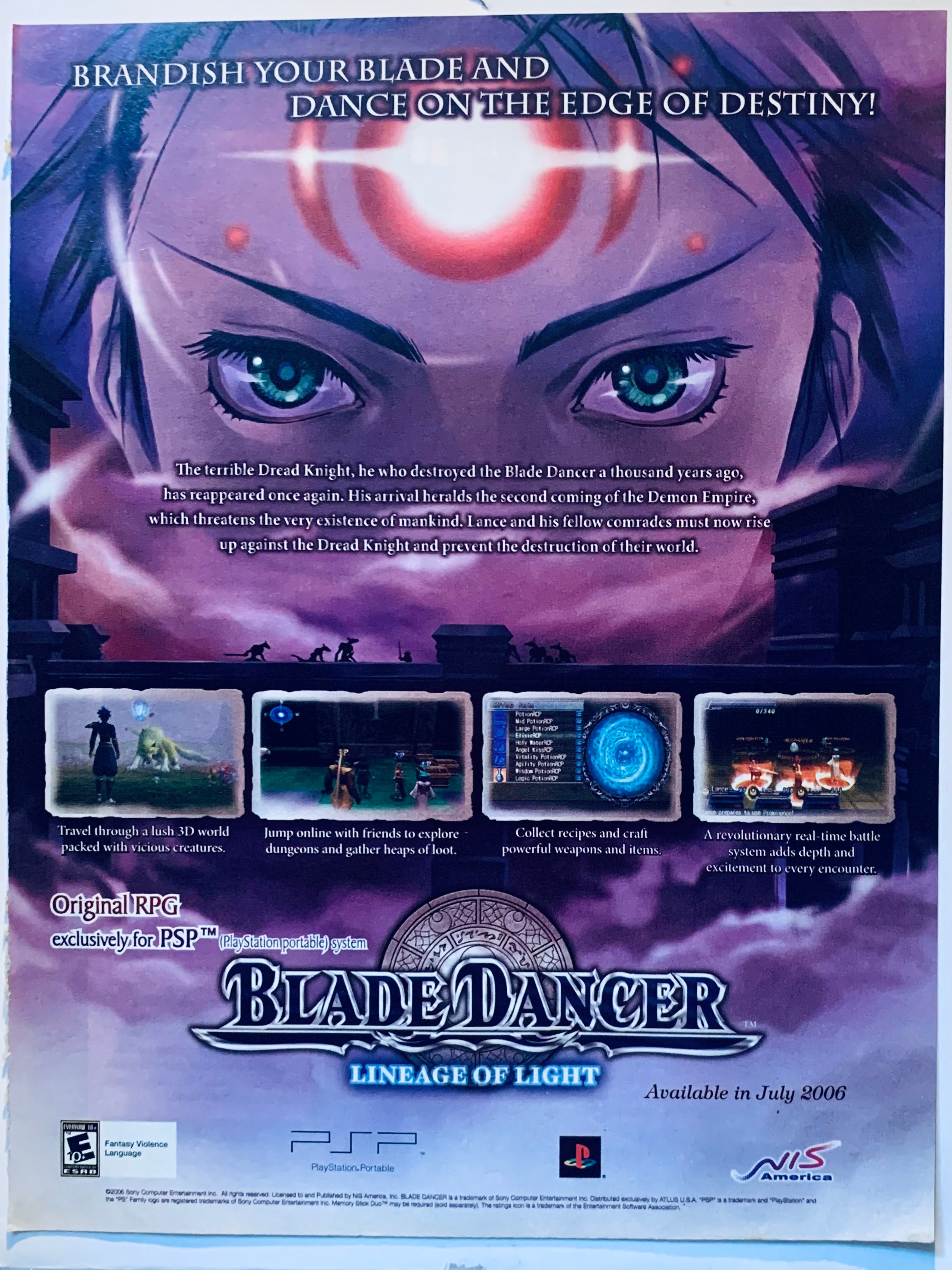 Blade Dancer: Lineage of Light - PSP - Original Vintage Advertisement ...