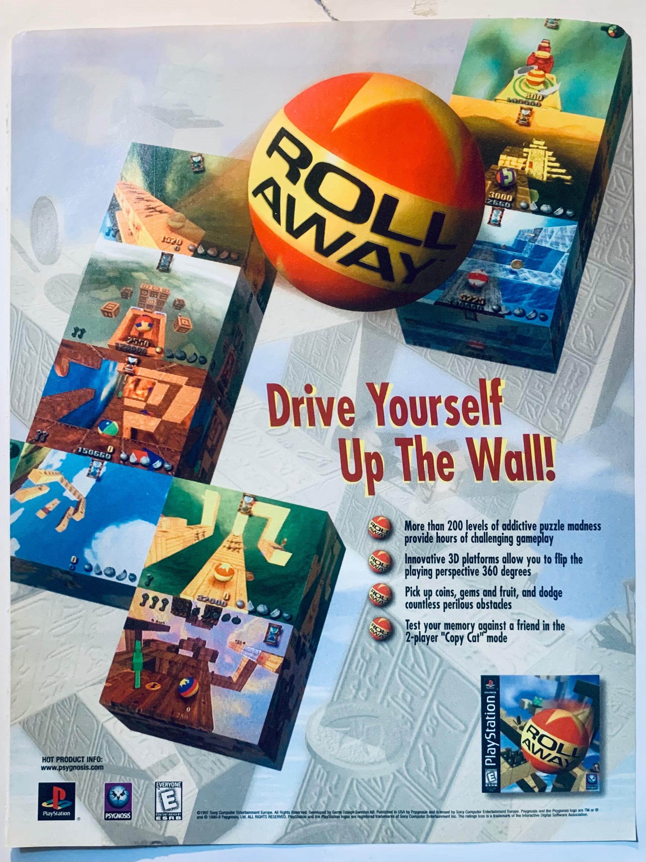 Roll Away - PlayStation - Original Vintage Advertisement - Print Ads ...