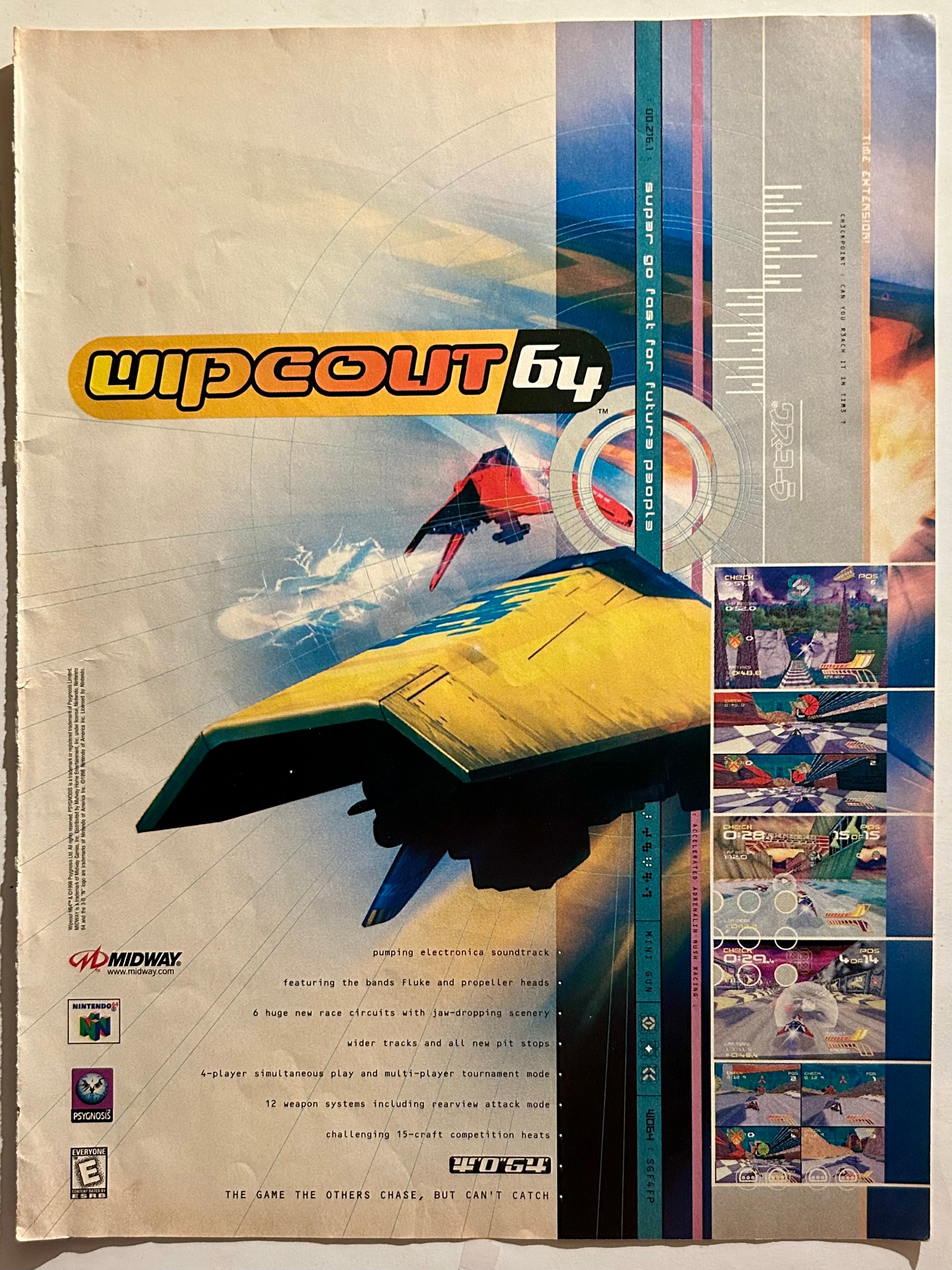 Wipeout 64 - N64 - Original Vintage Advertisement - Print Ads - Lamina ...