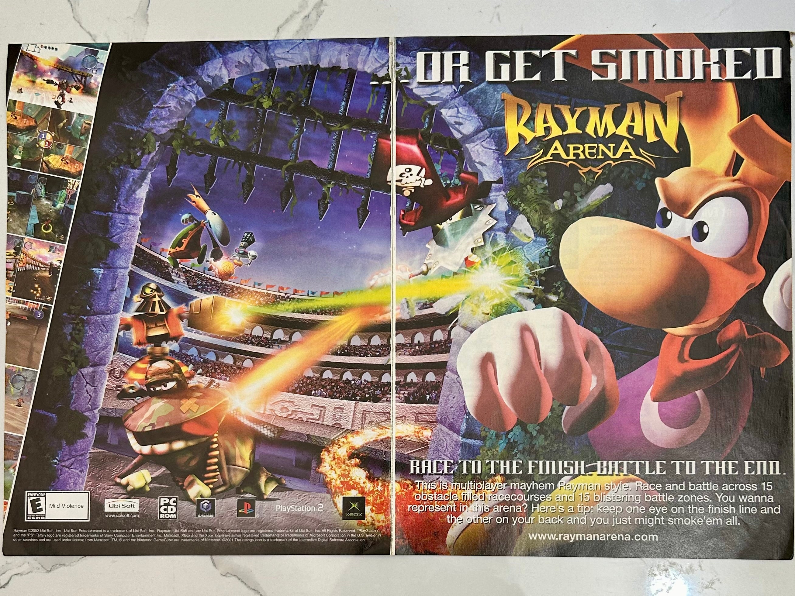 Rayman Arena - PS2 NGC Xbox PC - Original Vintage Advertisement - Prin ...