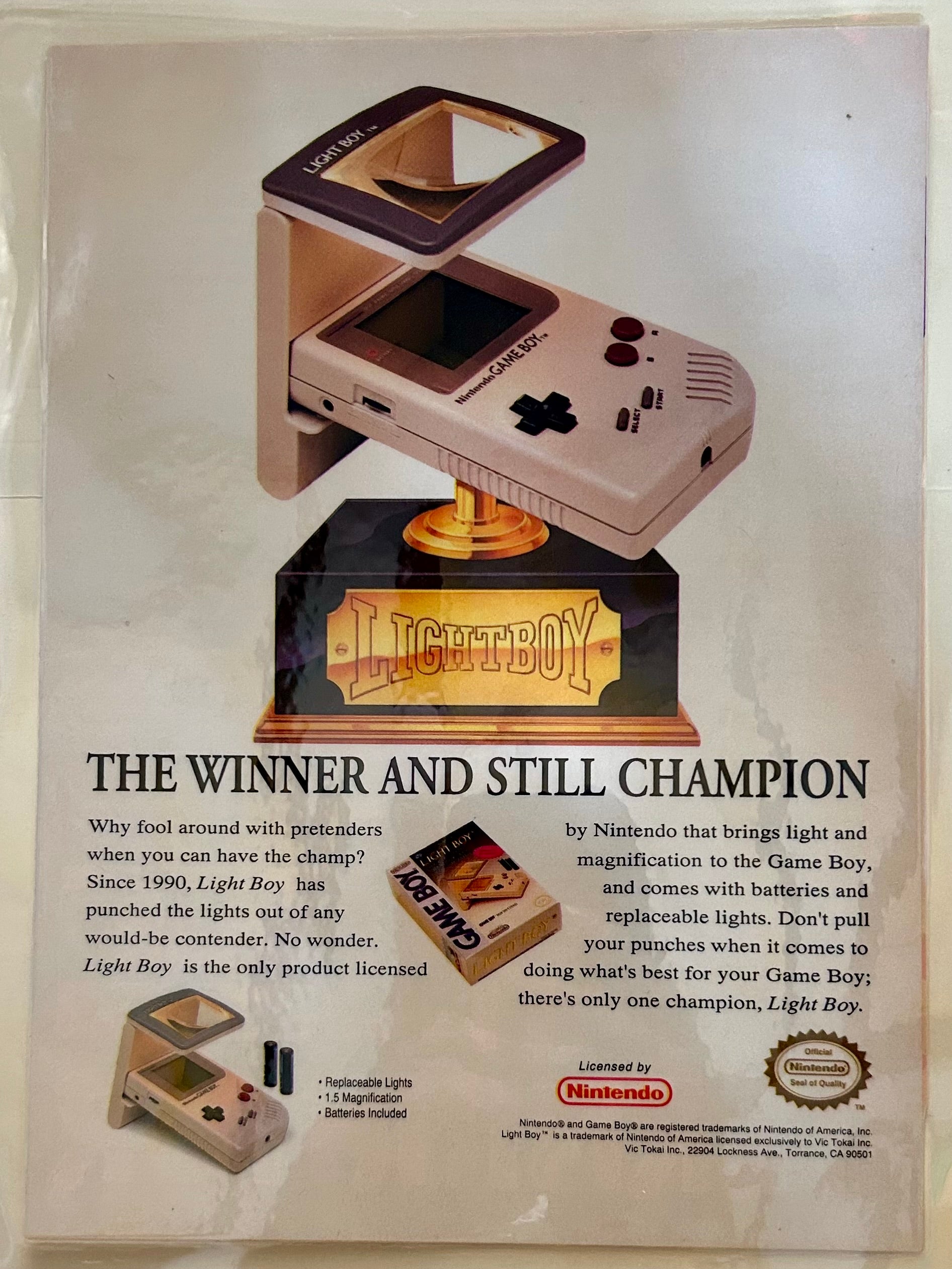Light Boy - GameBoy - Original Vintage Advertisement - Print Ads - Lam ...