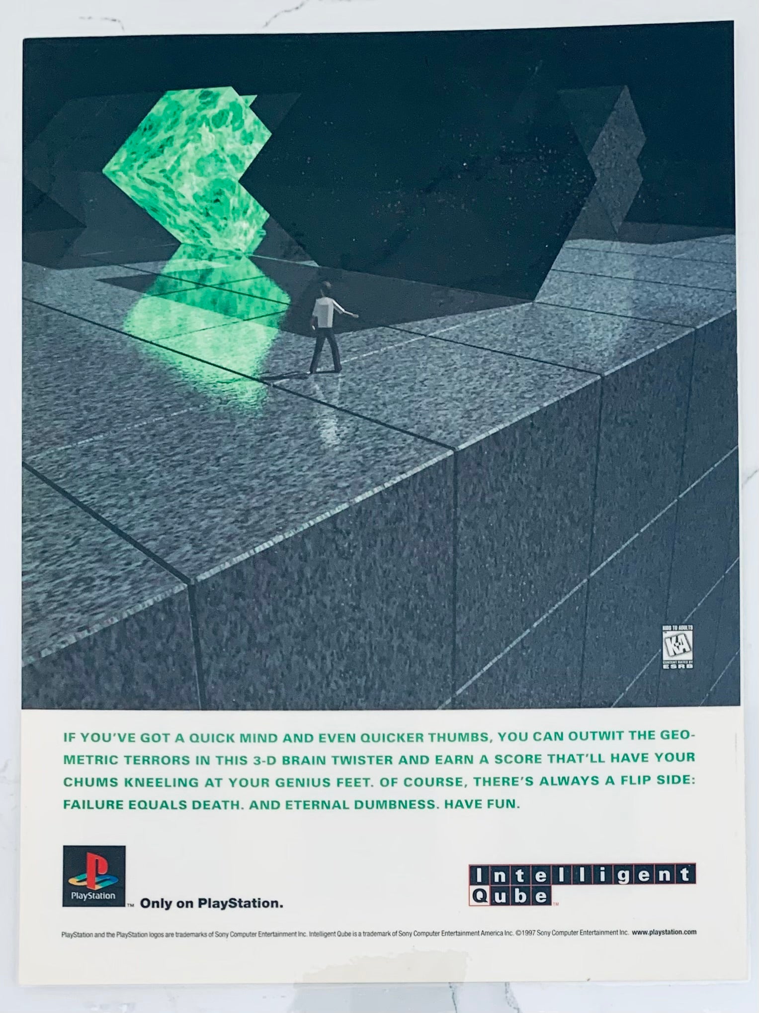 Intelligent Cube - PlayStation - Original Vintage Advertisement - Prin ...