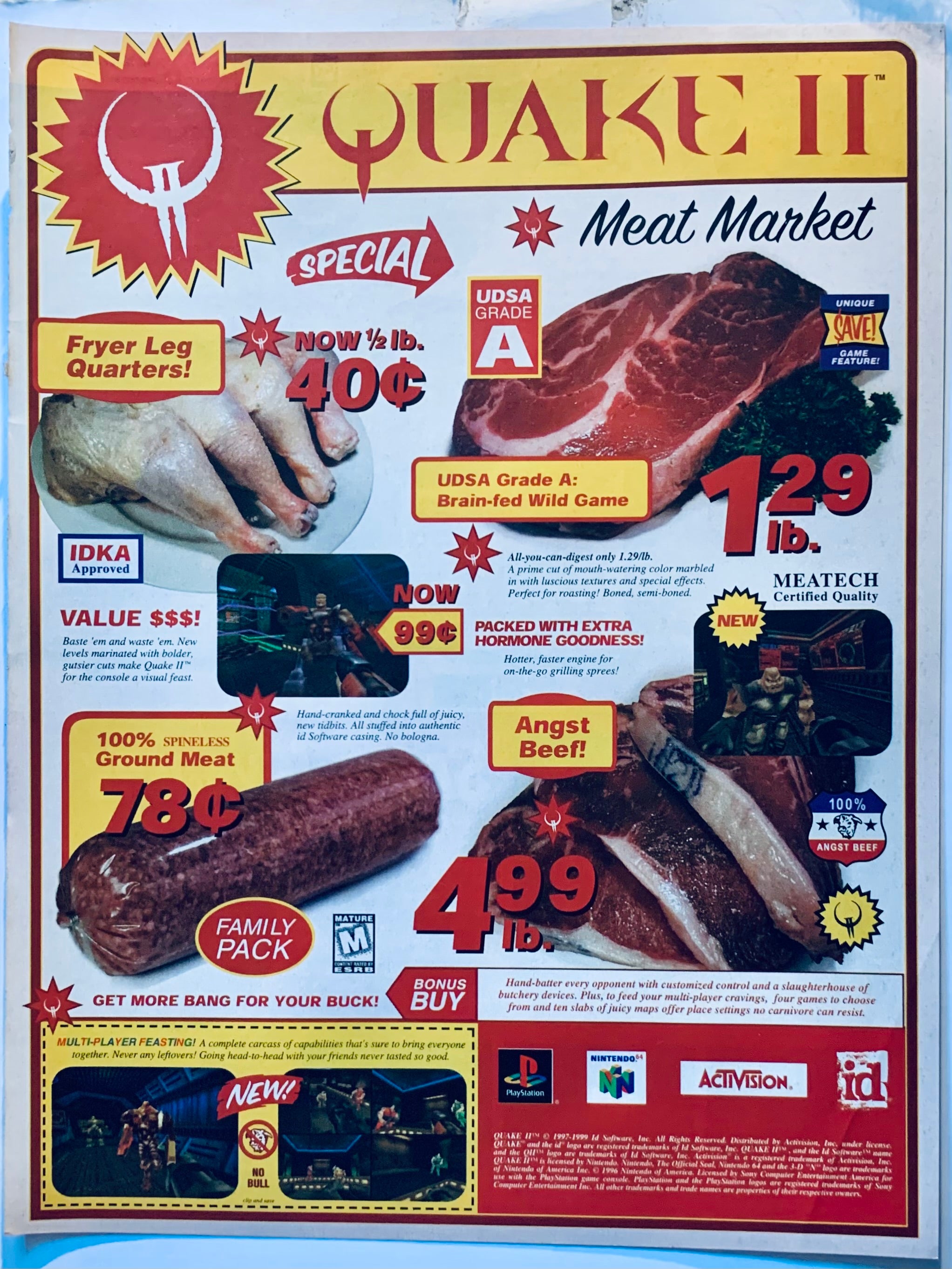 Quake II - PlayStation N64 - Original Vintage Advertisement - Print Ad ...