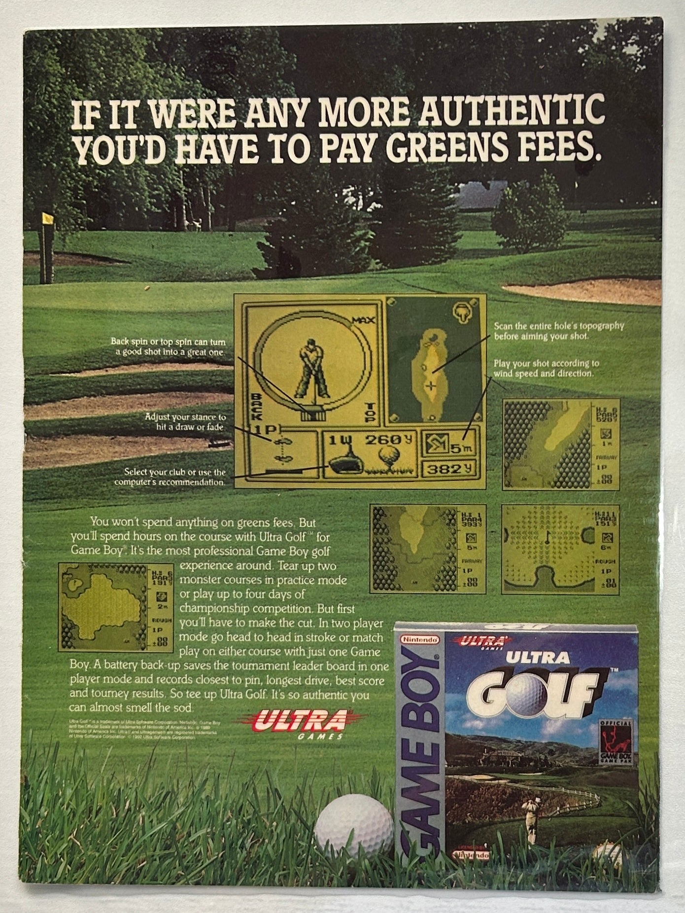 Ultra Golf - GameBoy - Original Vintage - Print Ads - Laminated Mini P ...