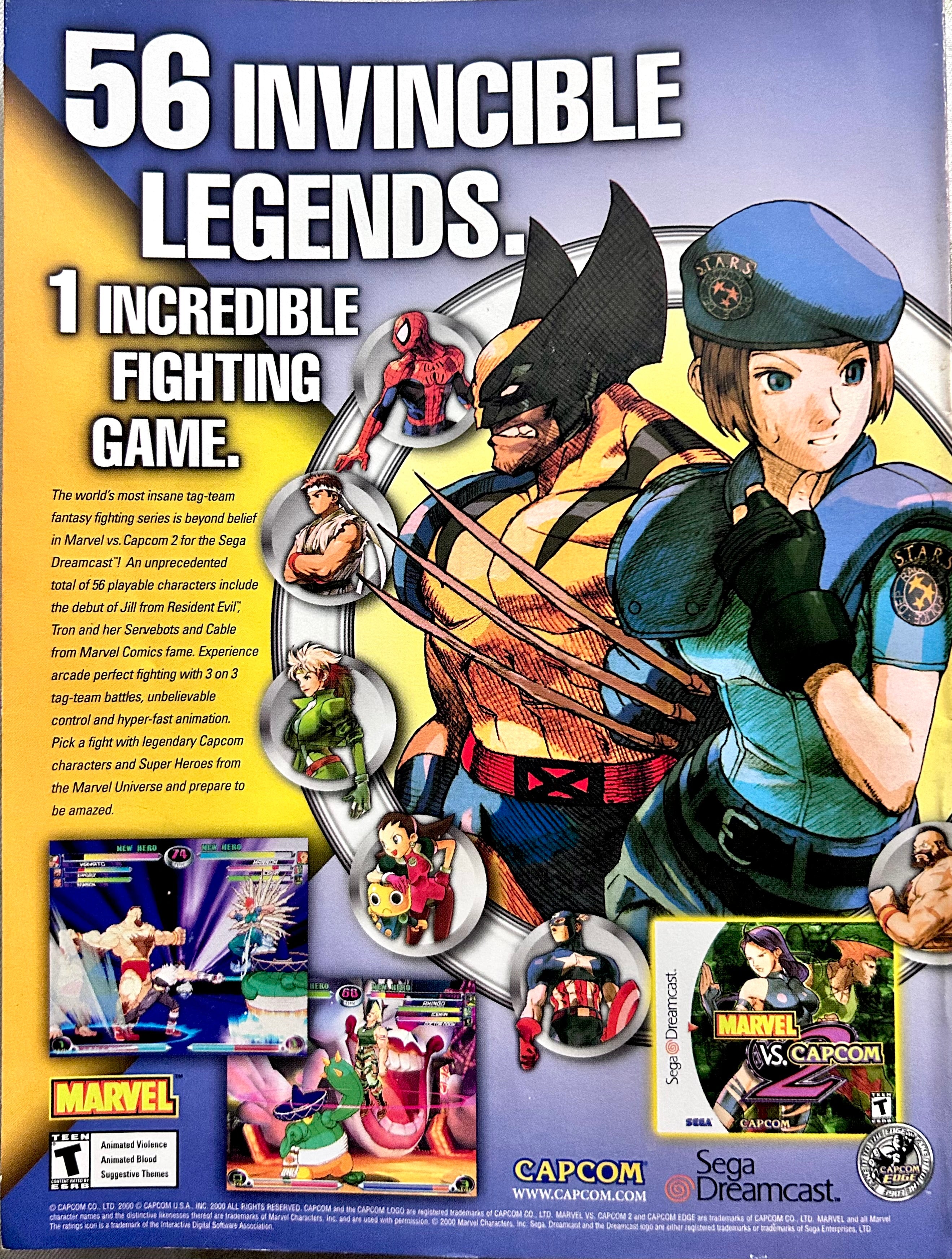 Marvel vs. Capcom 2 - Dreamcast - Original Vintage Advertisement - Pri ...