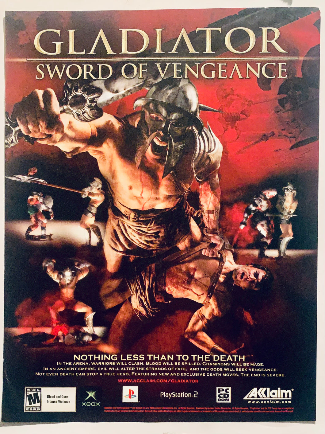 Gladiator: Sword of Vengeance - PS2 Xbox - Original Vintage Advertisem ...