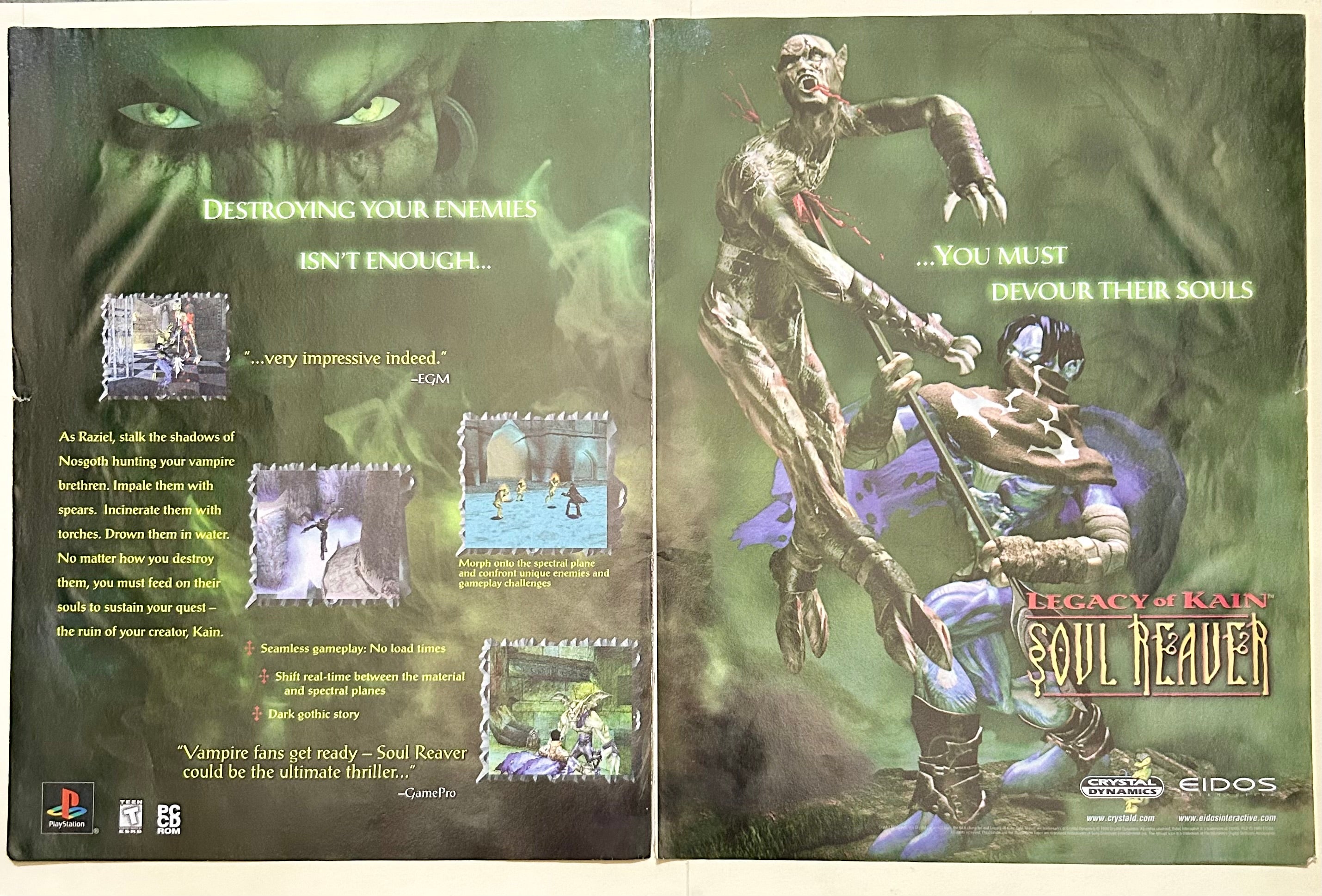 Legacy of Kain: Soul Reaver - PlayStation PC - Original Vintage Advert ...