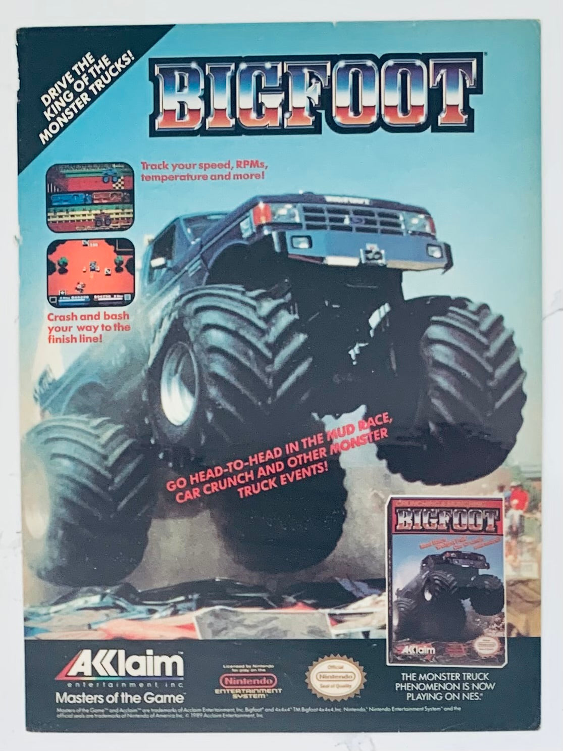 BIGFOOT - NES - Original Vintage Advertisement - Print Ads - Laminated ...