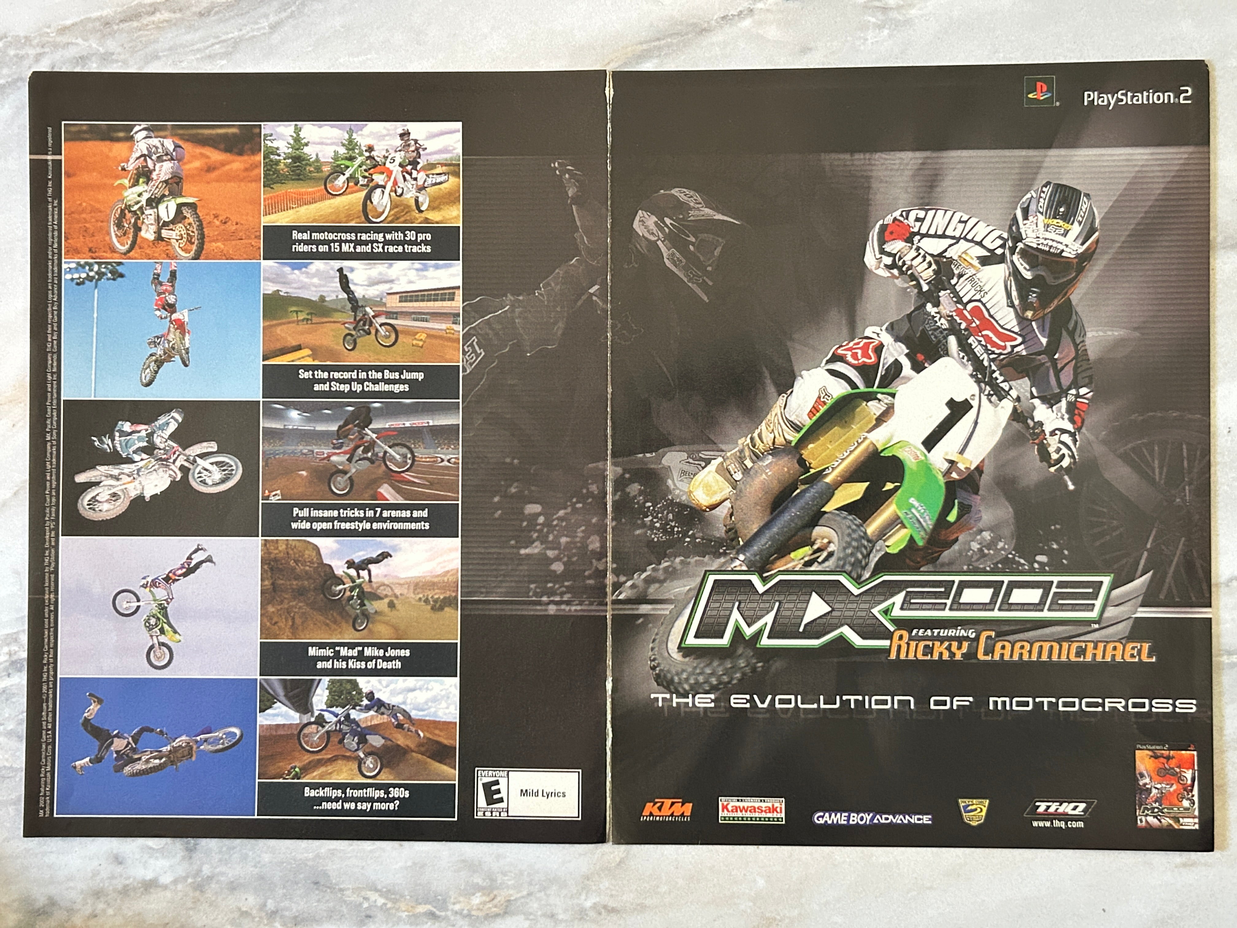 MX 2002 con Ricky Carmichael - PS2 GBA - Print Ads - A3 Poster – Cuchiwaii