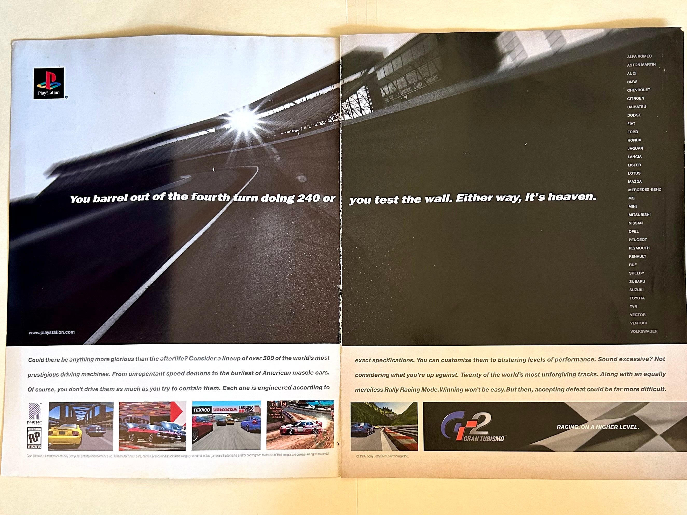 Gran Turismo 2 - PlayStation - Original Vintage Advertisement - Print ...