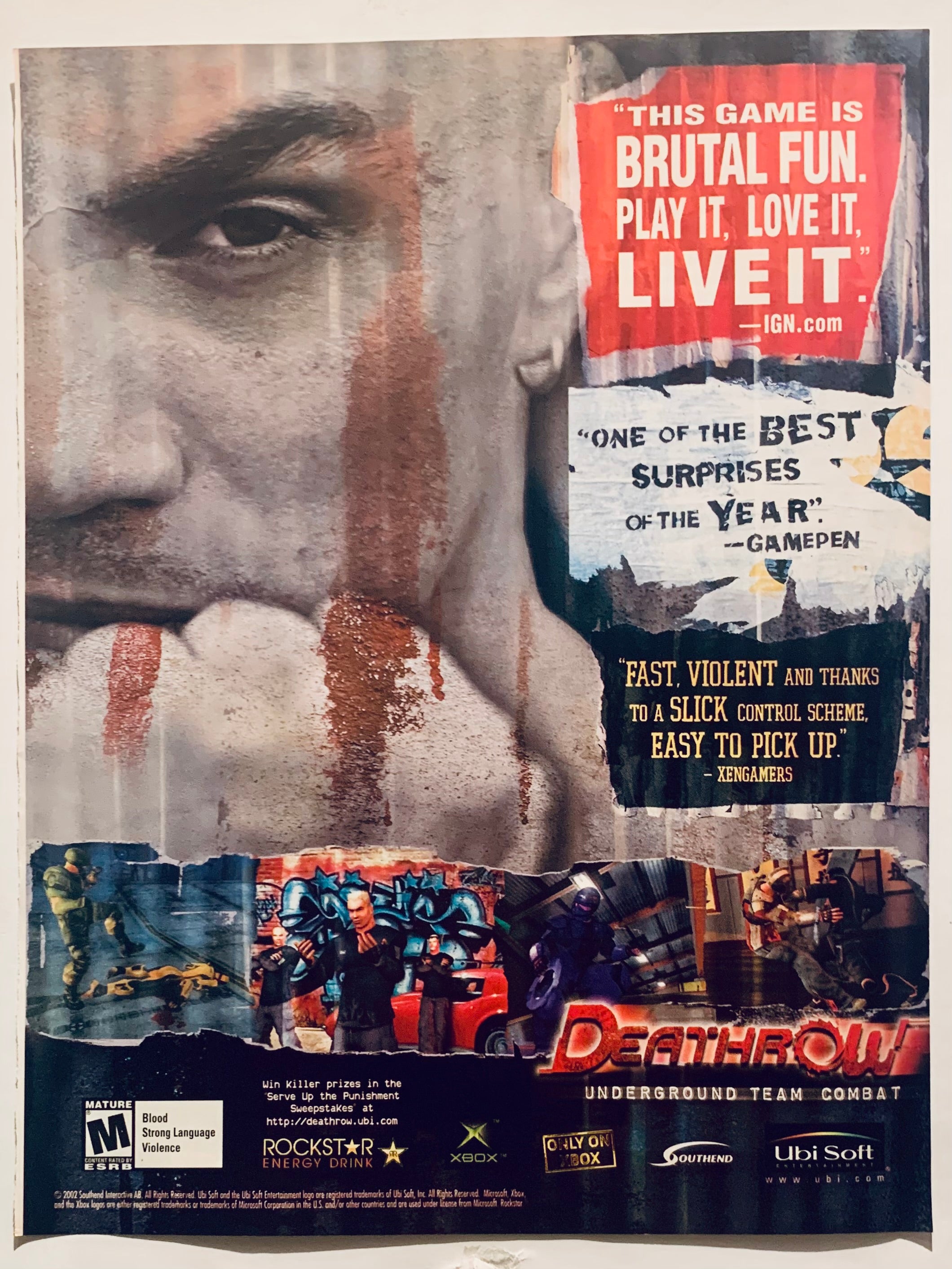 Deathrow - Xbox - Original Vintage Advertisement - Print Ads - Laminat ...