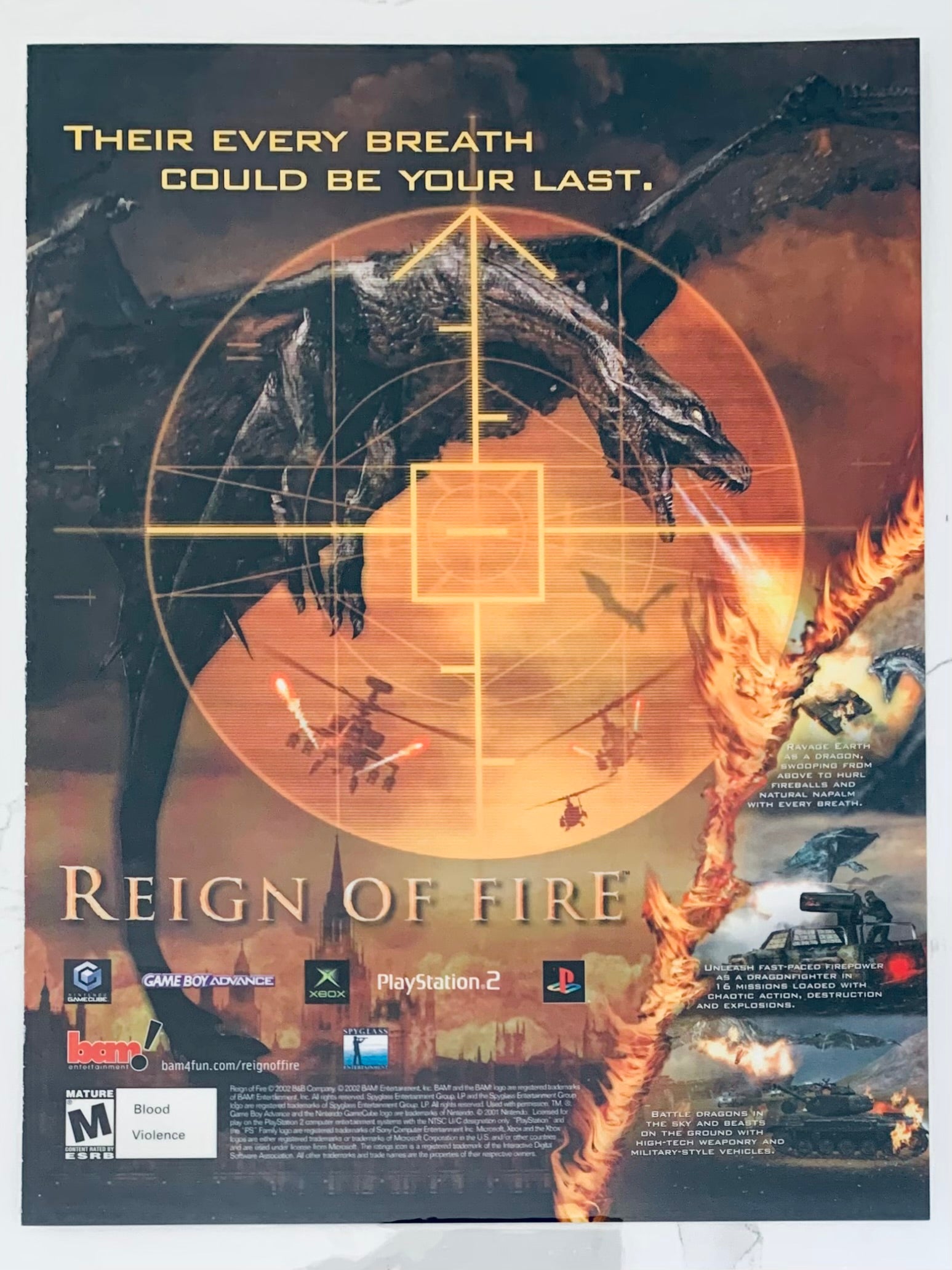 Reign of Fire - PS2 NGC Xbox - Original Vintage Advertisement - Print ...