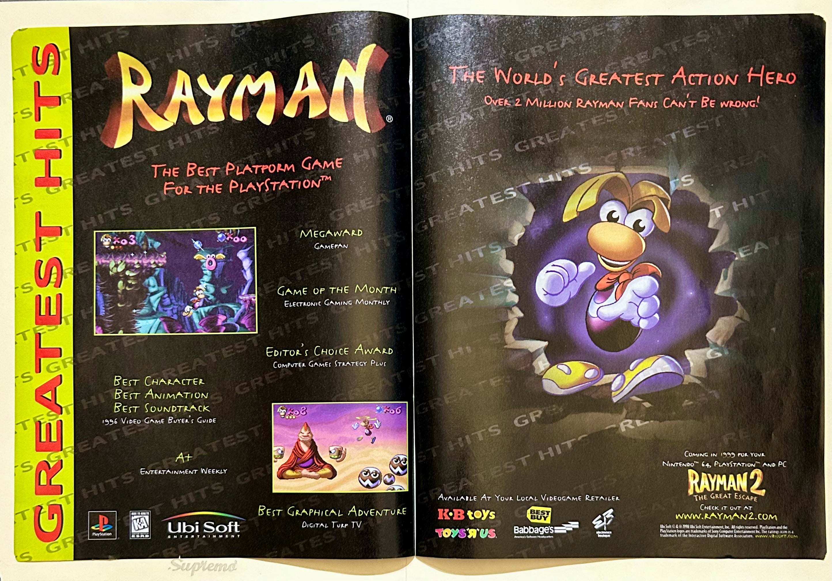 Rayman - PlayStation - Original Vintage Advertisement - Print Ads - La ...