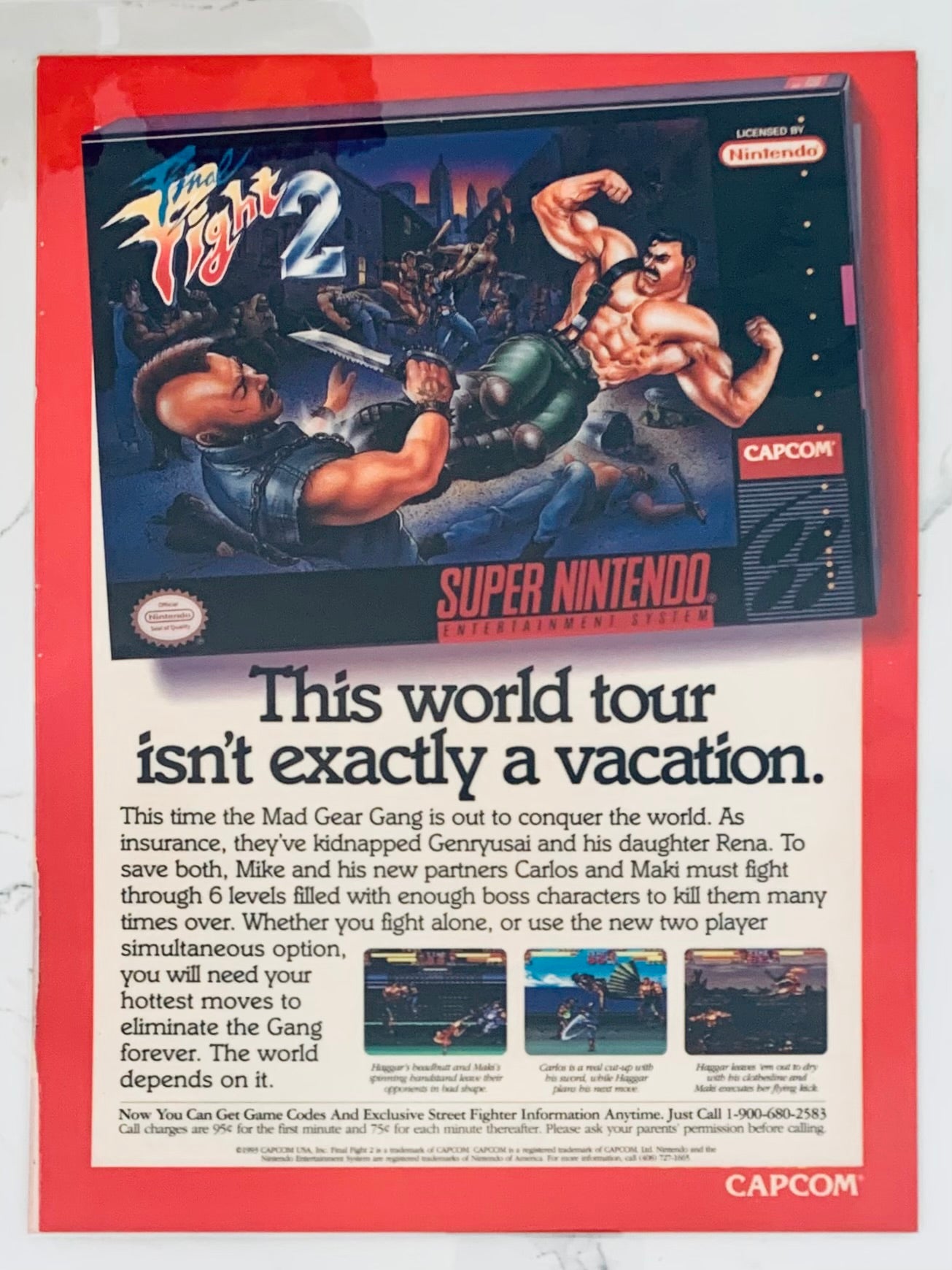 Final Fight II - SNES - Original Vintage Advertisement - Print Ads - L ...