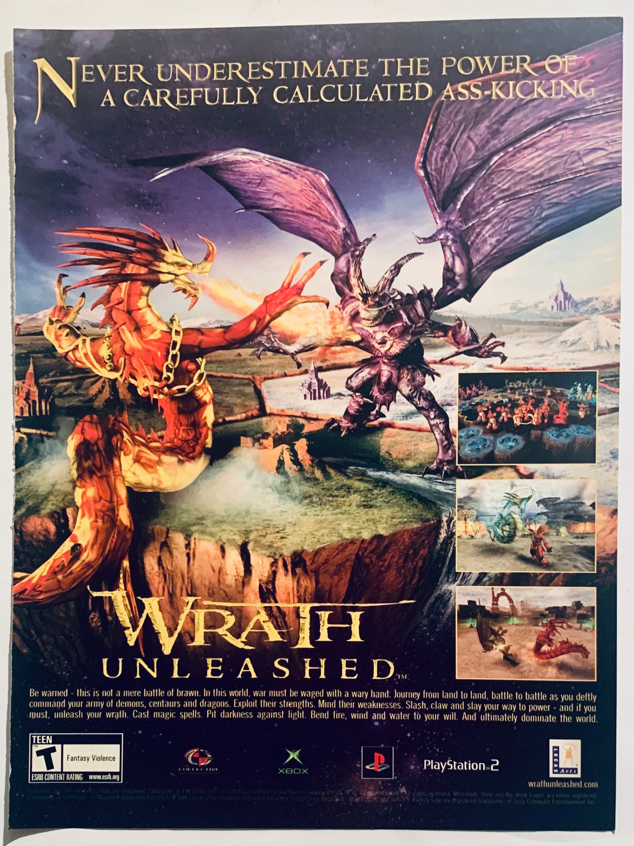 Wrath Unleashed - PS2 Xbox - Original Vintage Advertisement - Print Ad ...