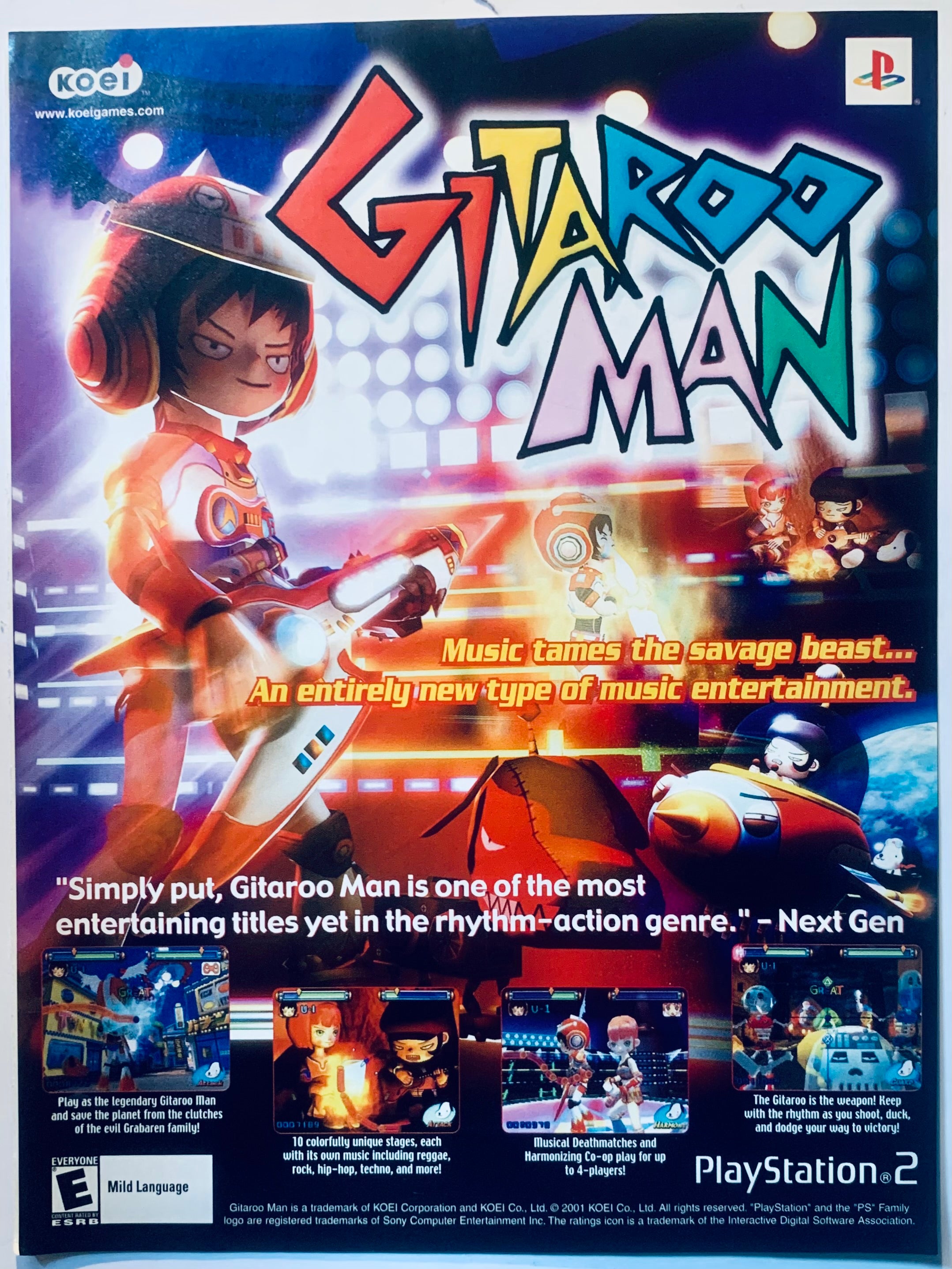 Gitaroo Man - PS2 - Original Vintage Advertisement - Print Ads - Lamin ...