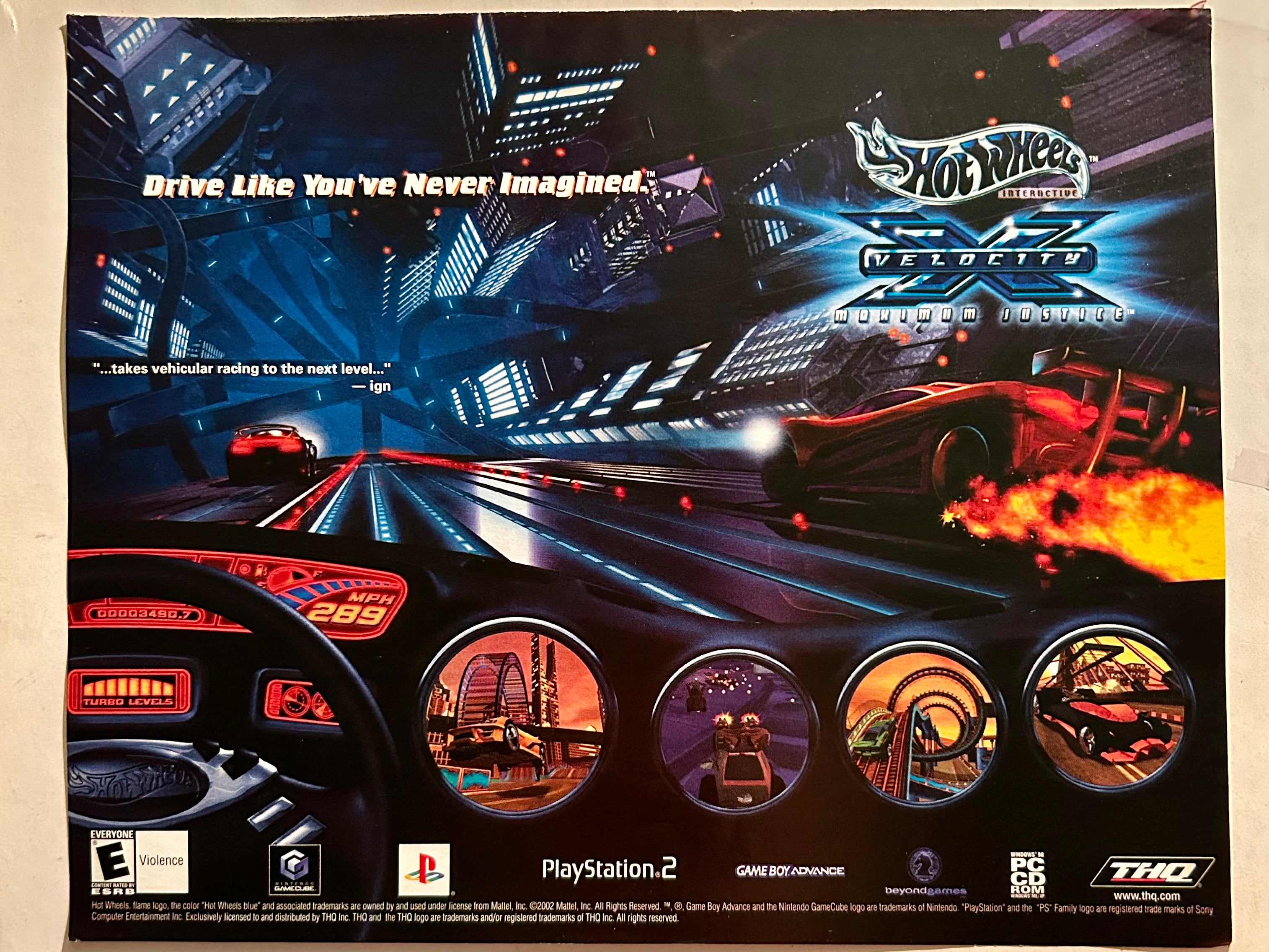 Hot Wheels Velocity X Maximum Justice - PS2 NGC GBA PC - Original Vint ...